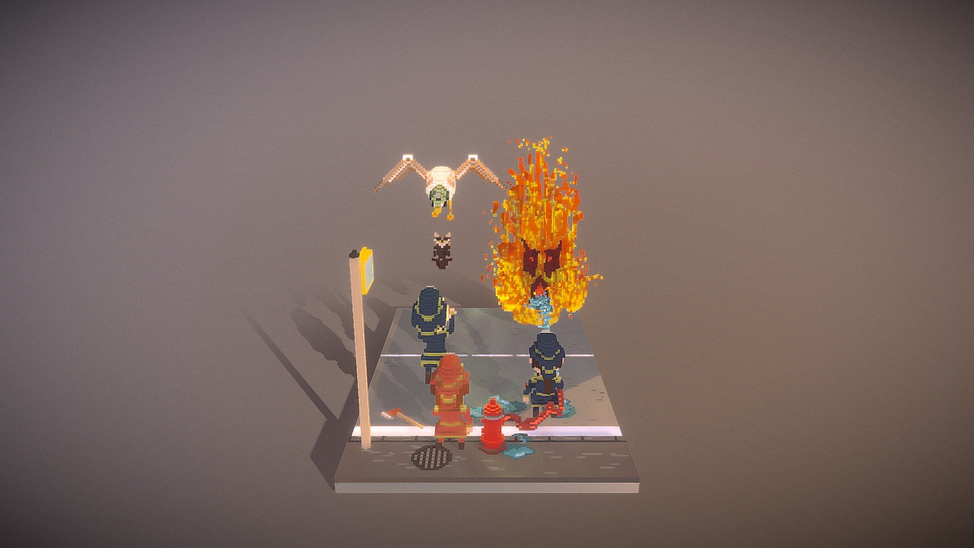 Fire Brigade to the Rescue - 3D model by zestgest [62b8dbb] - Sketchfab