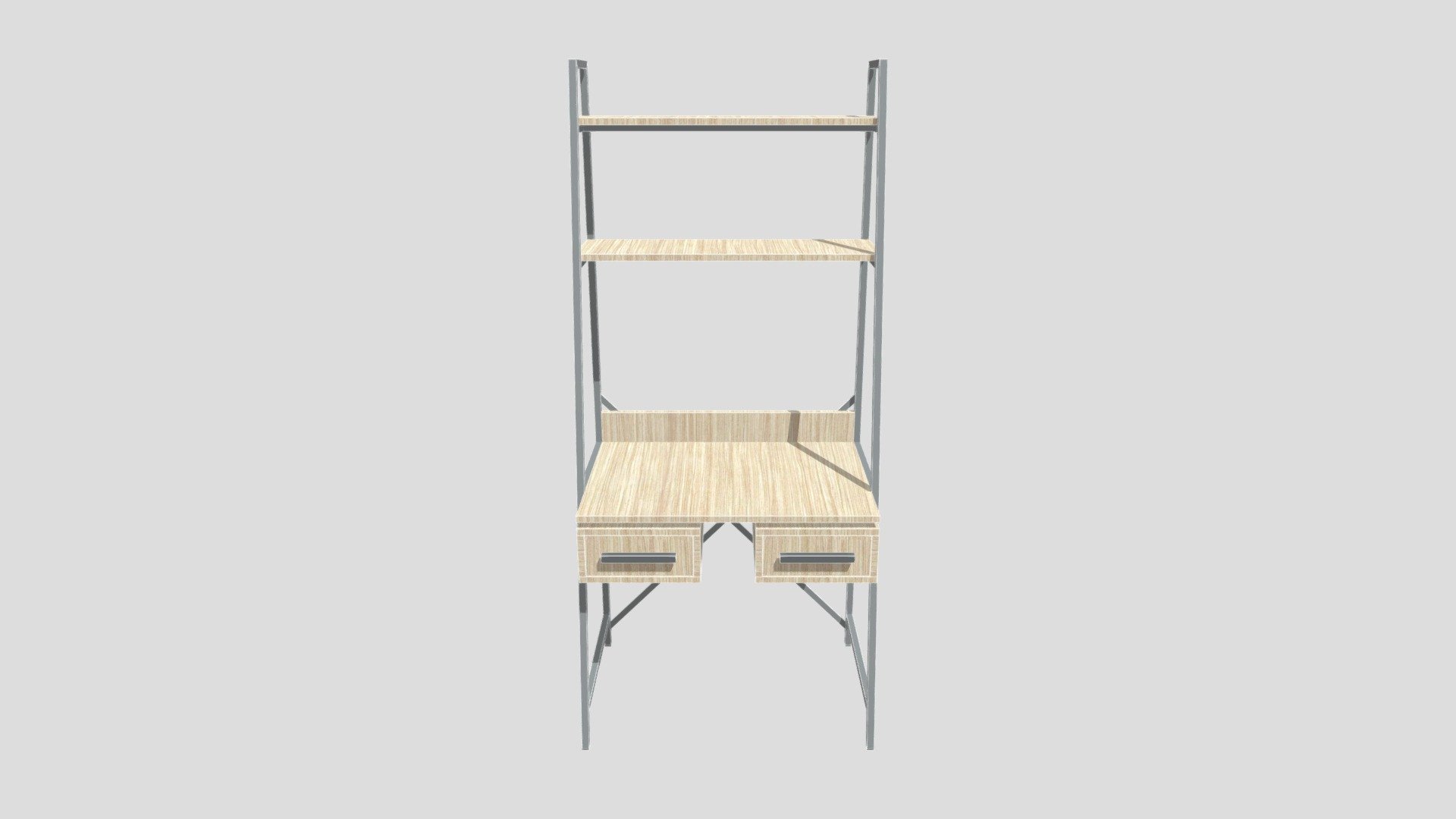 desk with shelves - Download Free 3D model by metal.and.wooden ...