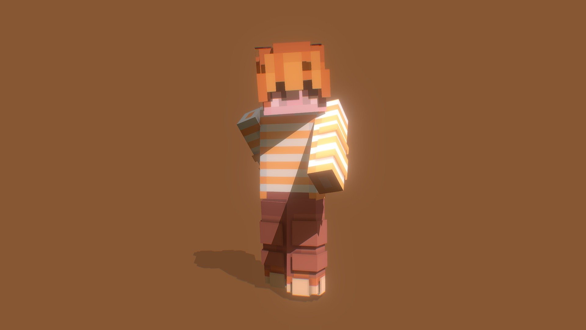 Orange minecraft skin - 3D model by tzwu (@d.pyshnyk) [62bee2b] - Sketchfab