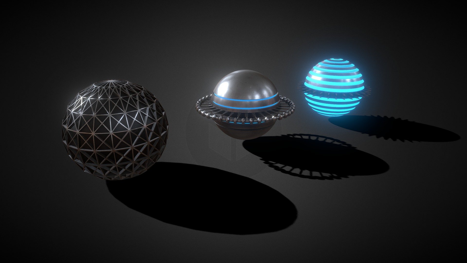 Sci- Fi Sphere Collection Metal (Part One) - Buy Royalty Free 3D model ...