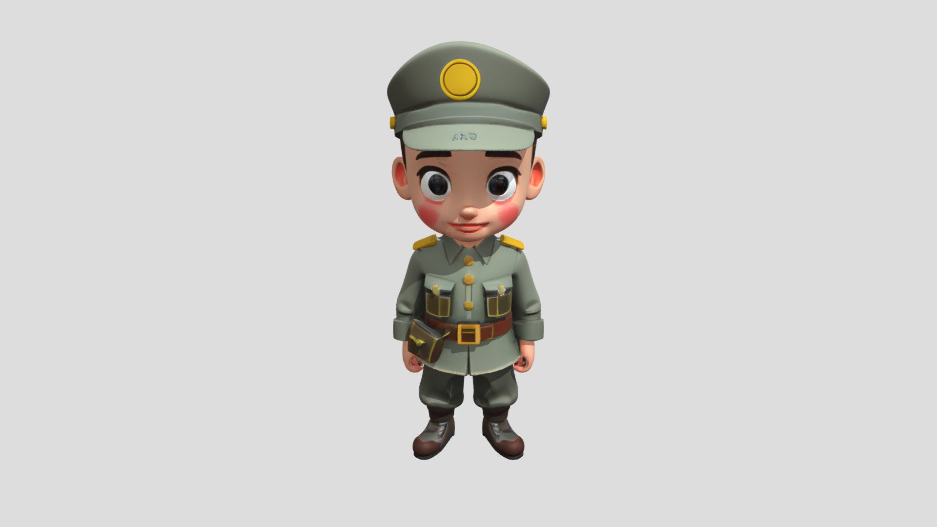 cartoon soldier in uniform - 3D model by Mono Sapiens (@monosapiens ...