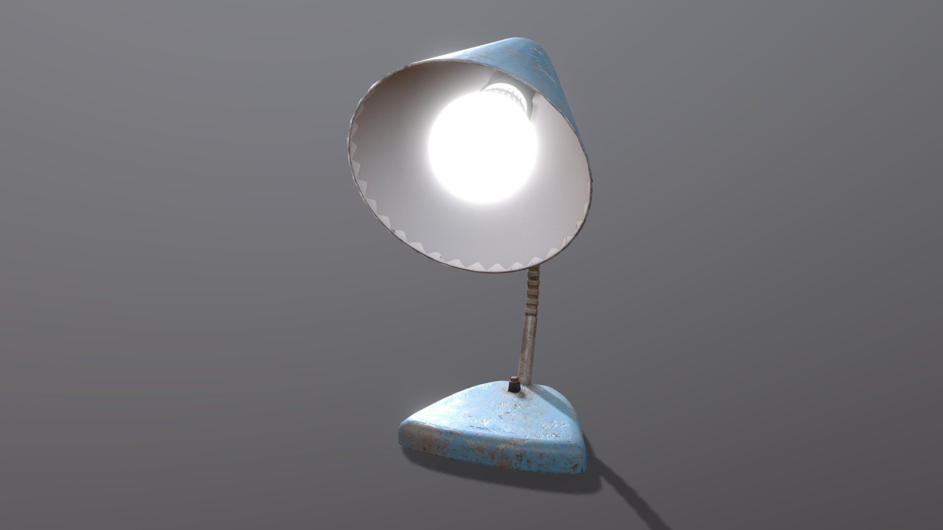 Vintage Rusty Desk Lamp Game Ready PBR Low-Poly - 3D model by Legion ...