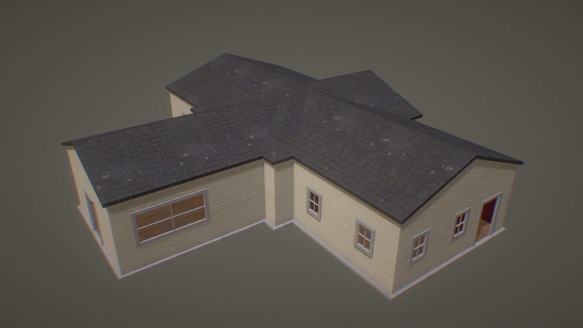 Single Story House: Textured with Interior - Download Free 3D model by ...