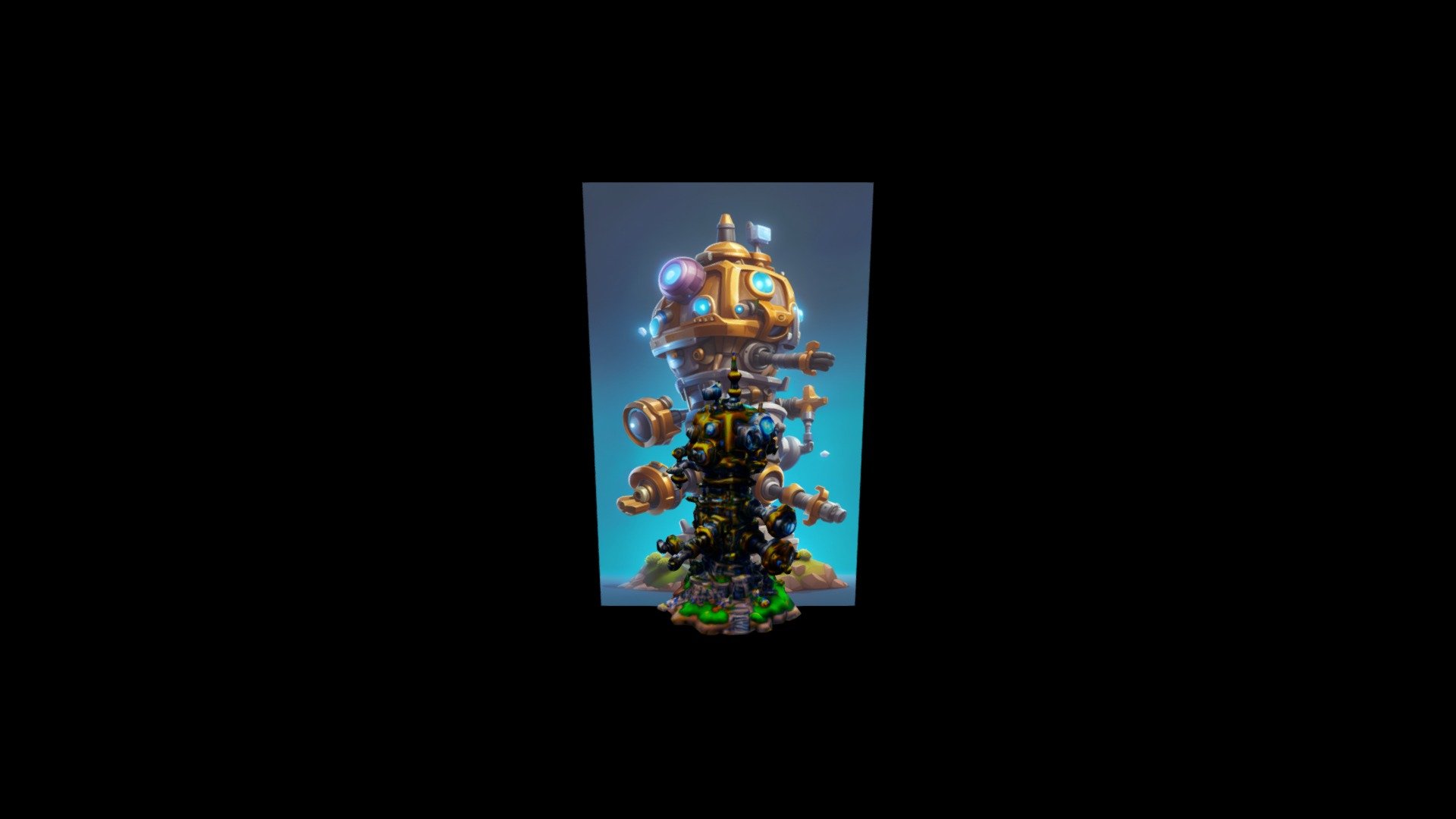 "Steampunk Robot Tower" A tall steampunk rob - Download Free 3D model ...