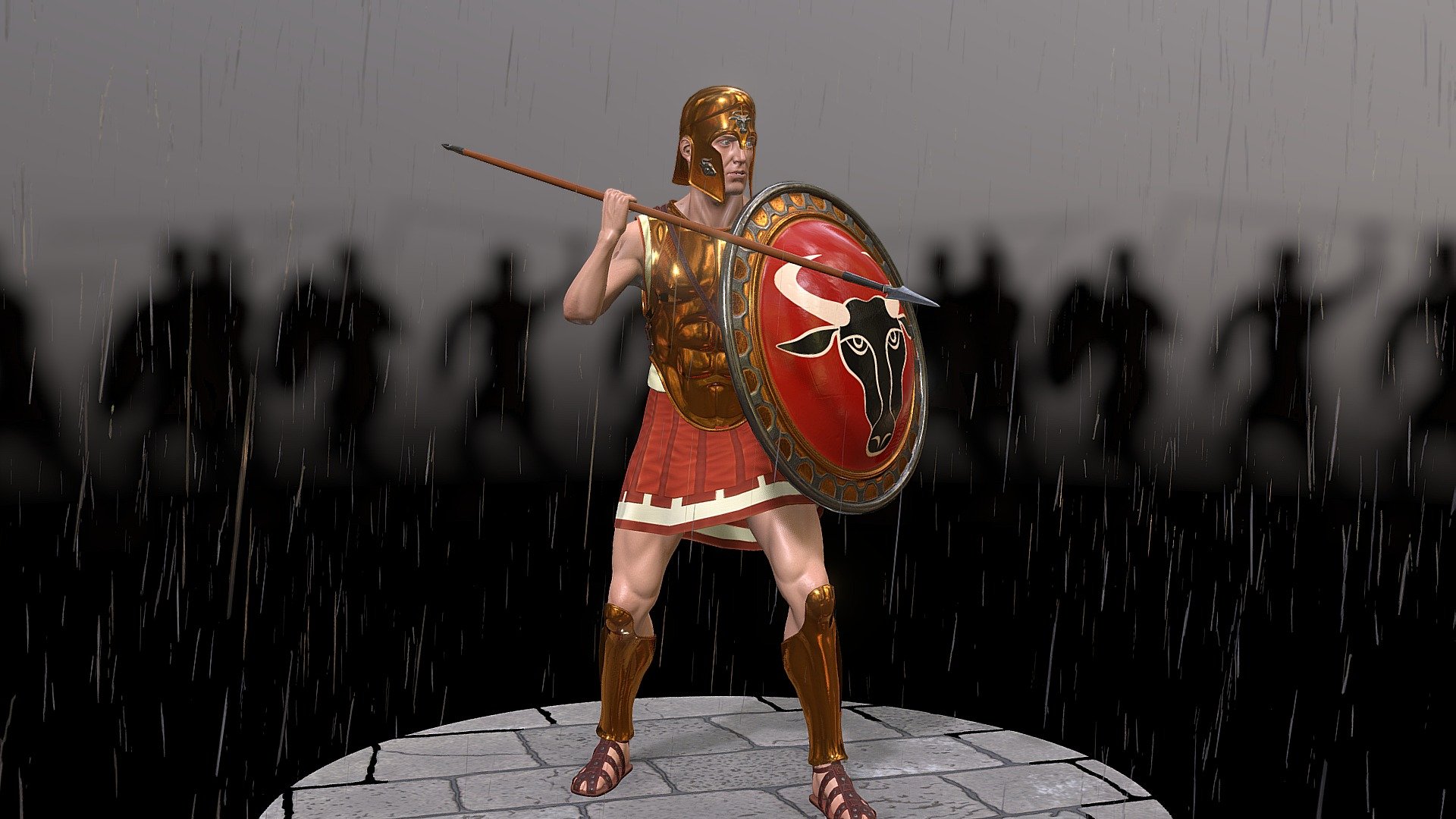 Hoplite Warrior - Download Free 3D model by Casey DeDore (@caseydedore ...