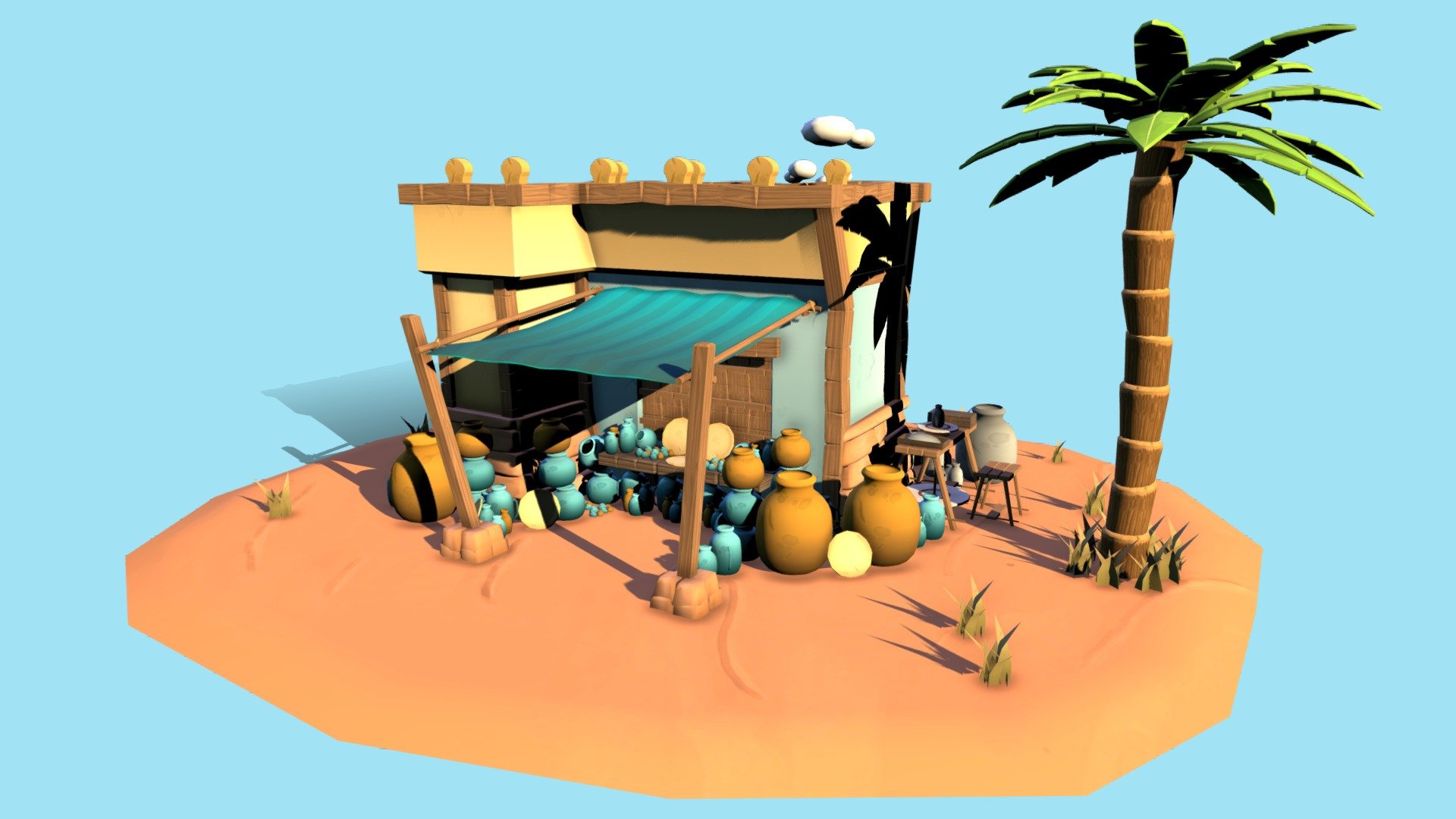 DAE Bazaar - Arabian Desert Pottery - Download Free 3D model by Tommy ...