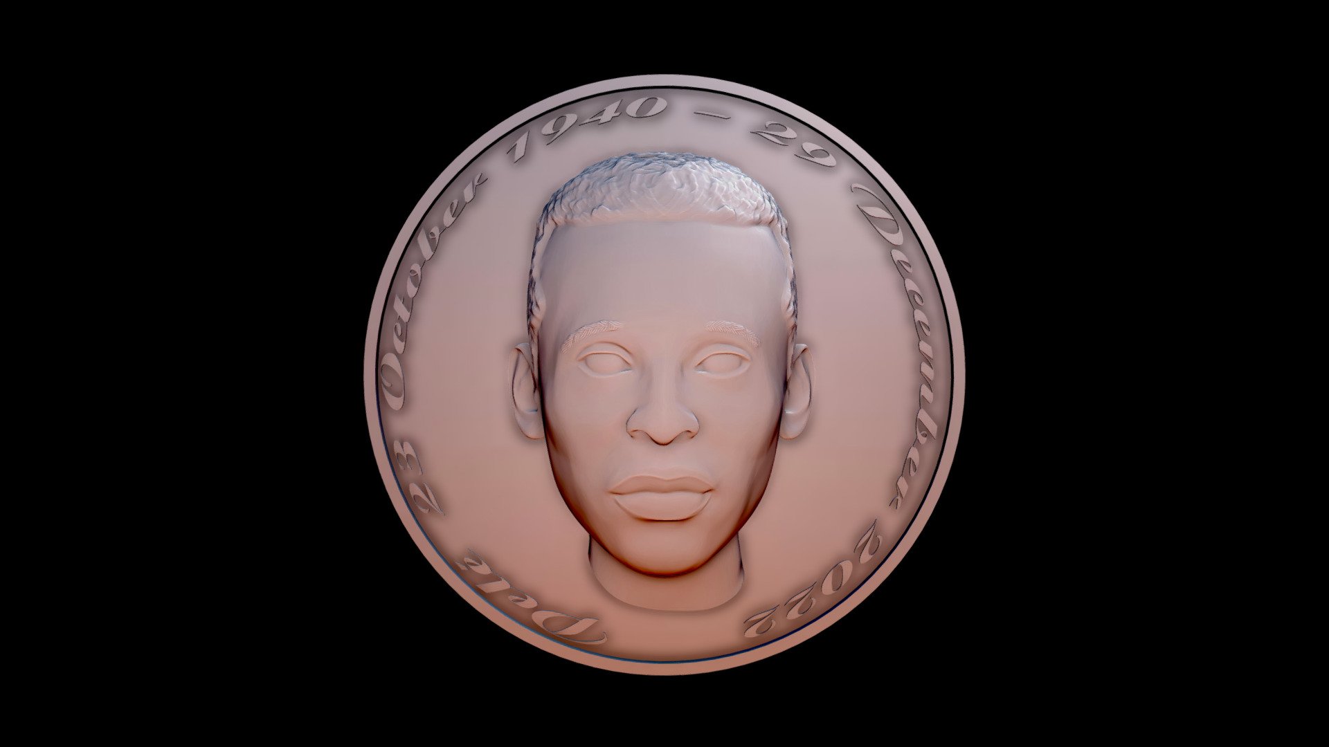 A medal dedicated to Pelé football player. - 3D model by axenias ...