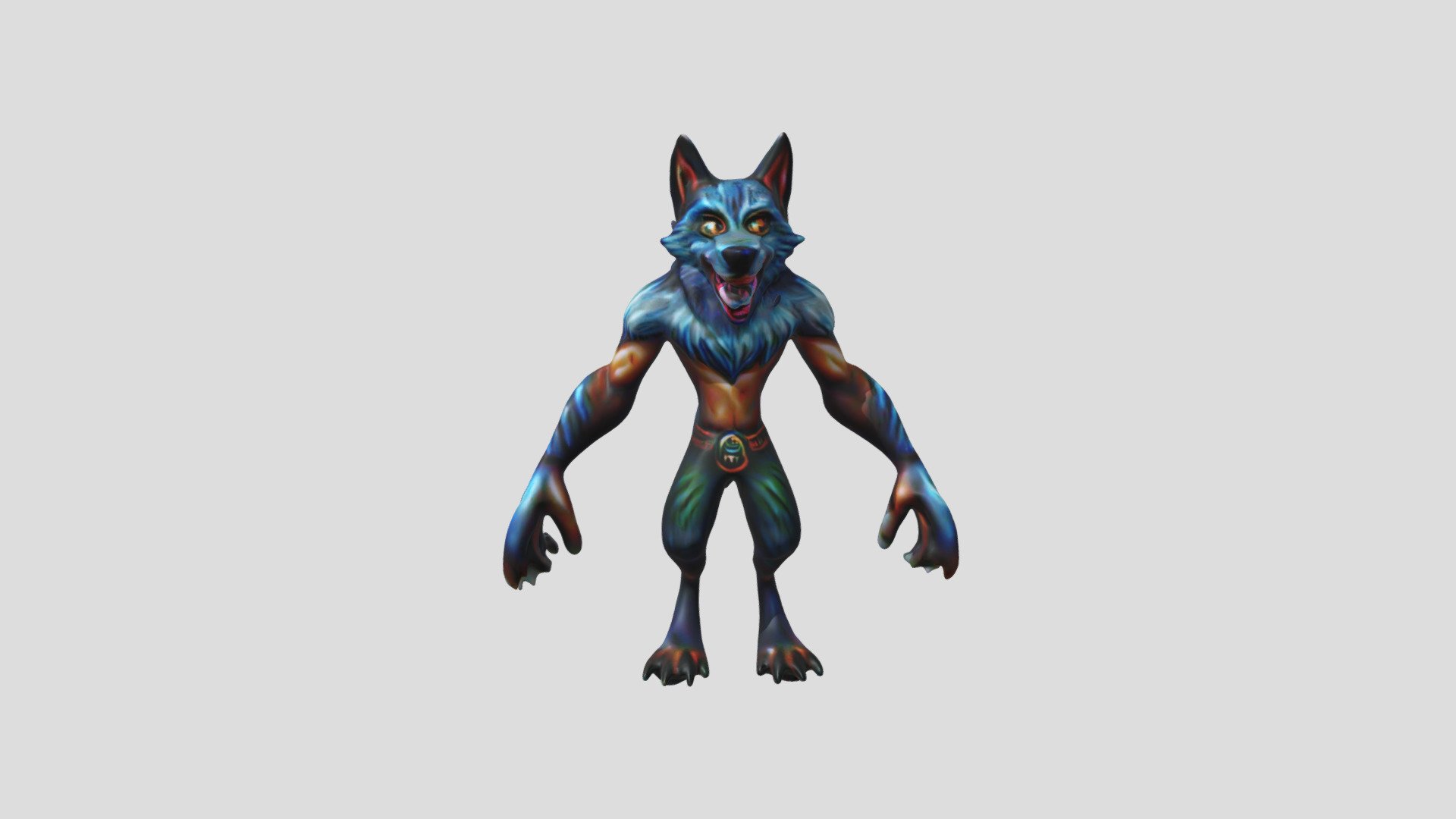 Hand-Painted Werewolf 3D Model in T-Pose - Download Free 3D model by ...