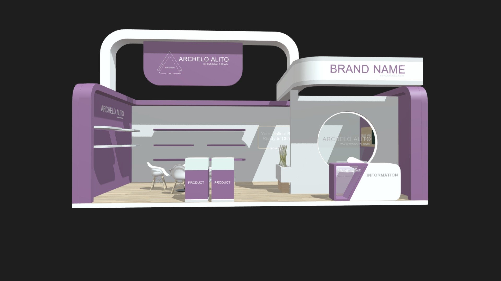 exhibition stand booth - 3D model by alirezamoarrefi [62e9056] - Sketchfab