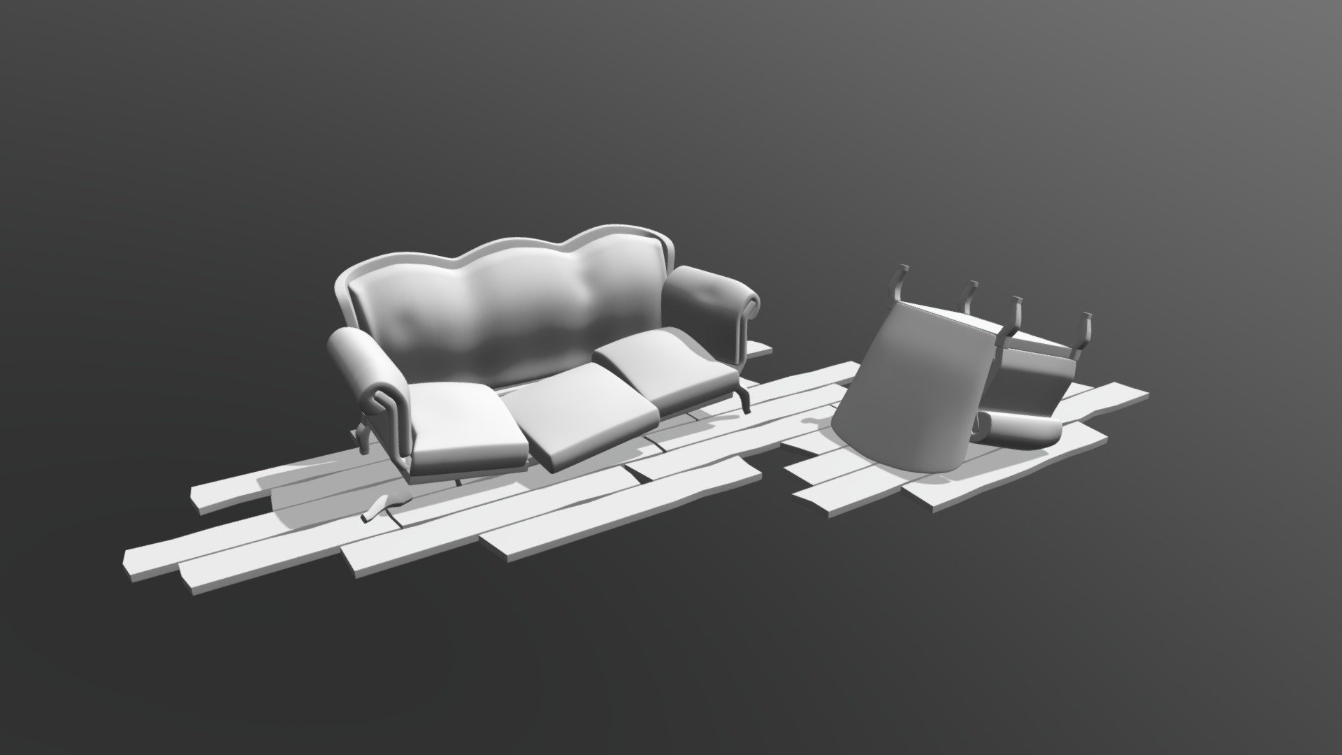 PROPS - sofa & armchair - 3D model by ewals [62f1360] - Sketchfab