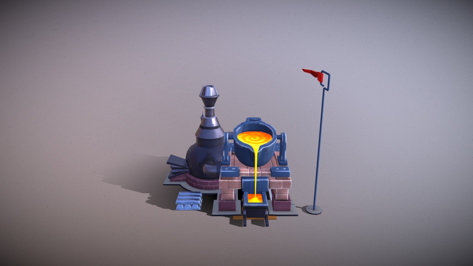 Foundry workshop. Stylized graphics. - 3D model by KotSysanin [62f2118 ...