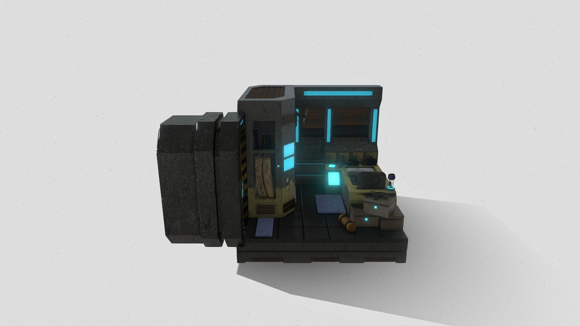 Ruined Cyberpunk Room - 3D model by MartinBieleniaDV [62f486b] - Sketchfab