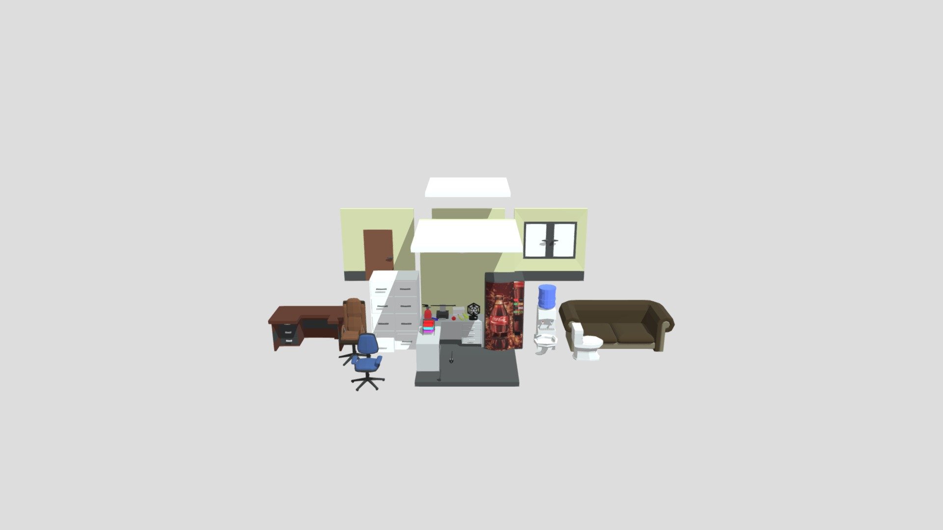 Low Poly Office Assets - 3D model by Sedrico [62f9555] - Sketchfab