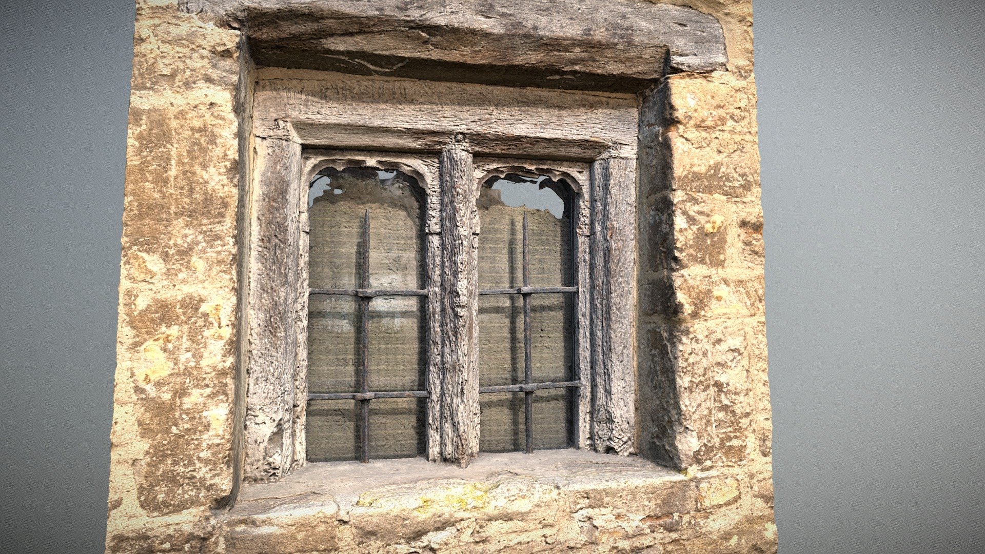 Old Eroded Wood Window-frame - Buy Royalty Free 3D model by DAC ...