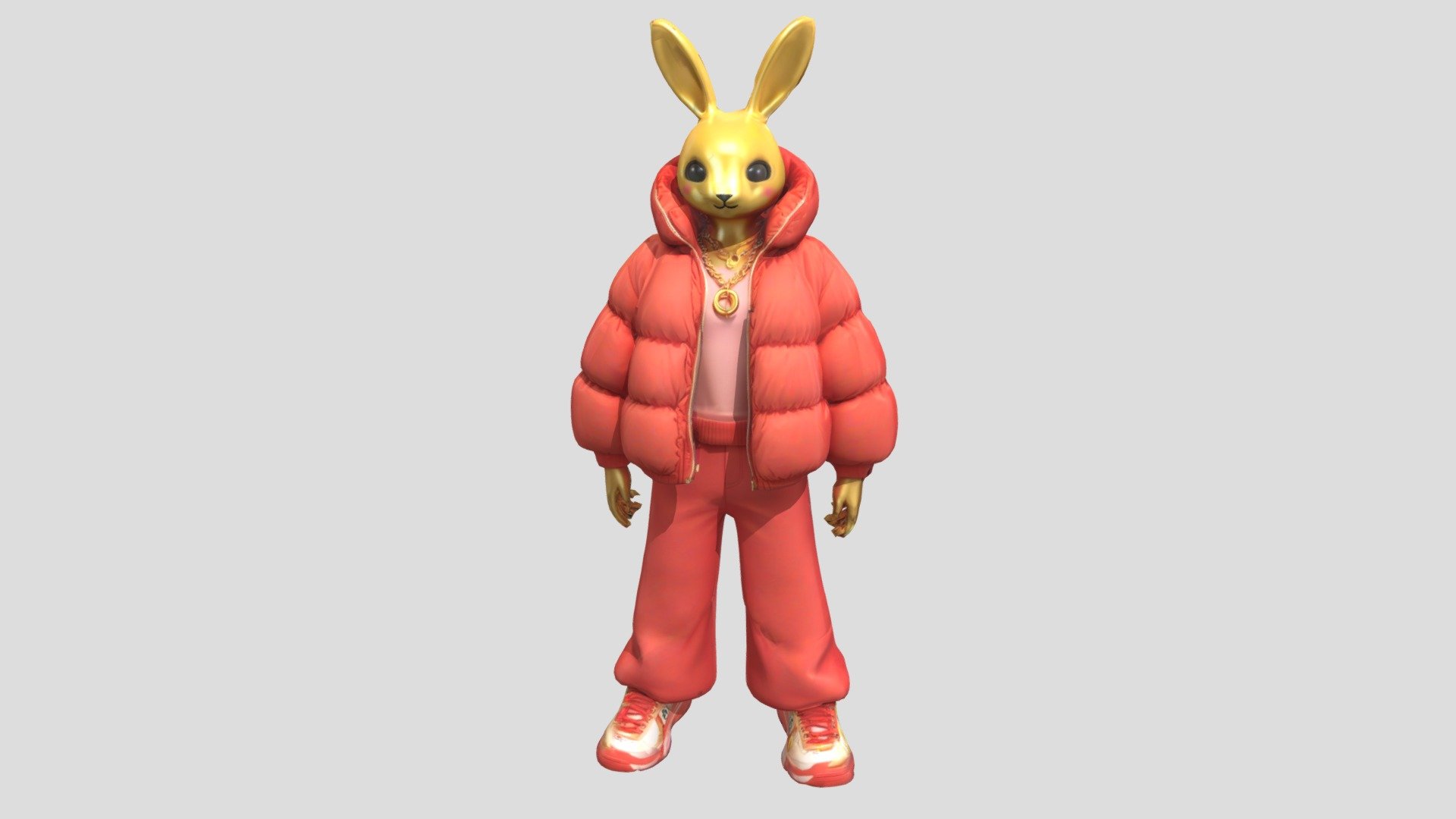 body anime golden rabbit mask. - Download Free 3D model by Abdalla ...