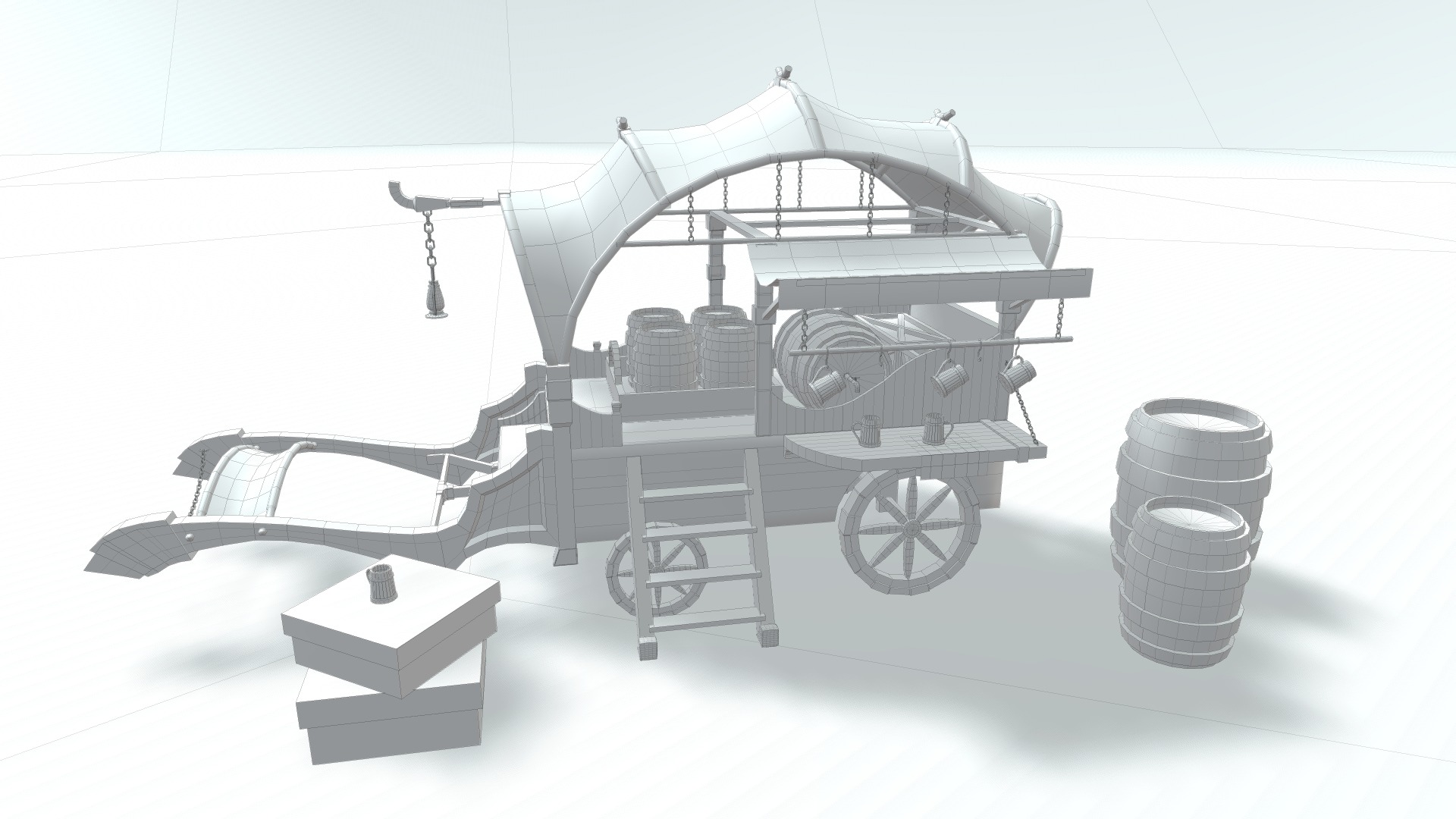 Stylized Wagon - 3D model by mathtorres14 [630af63] - Sketchfab
