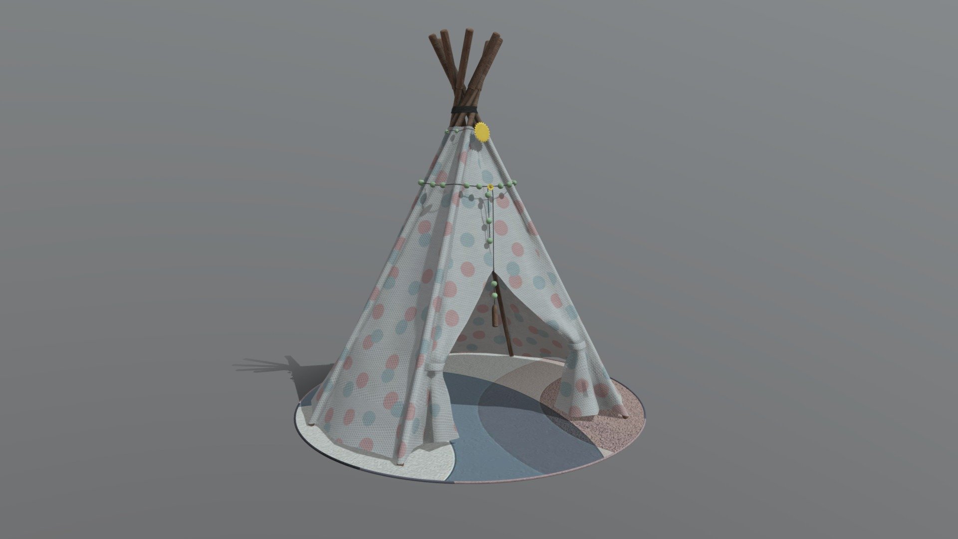 Tepee - Tend Tipi Prop PBR Ready UE Unity - Buy Royalty Free 3D model ...