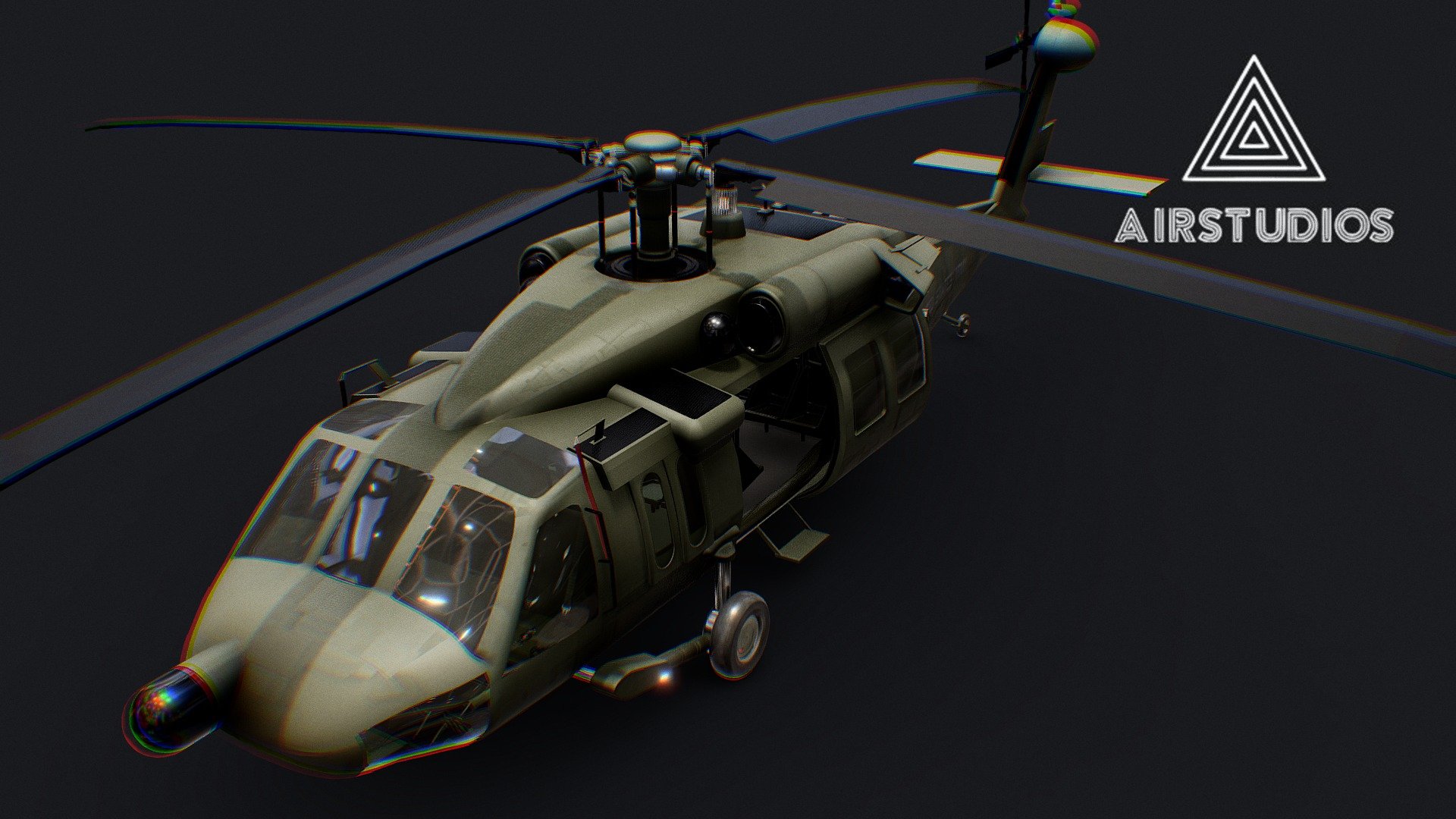Black Hawk Helicopter with Full Interior - Buy Royalty Free 3D model by ...
