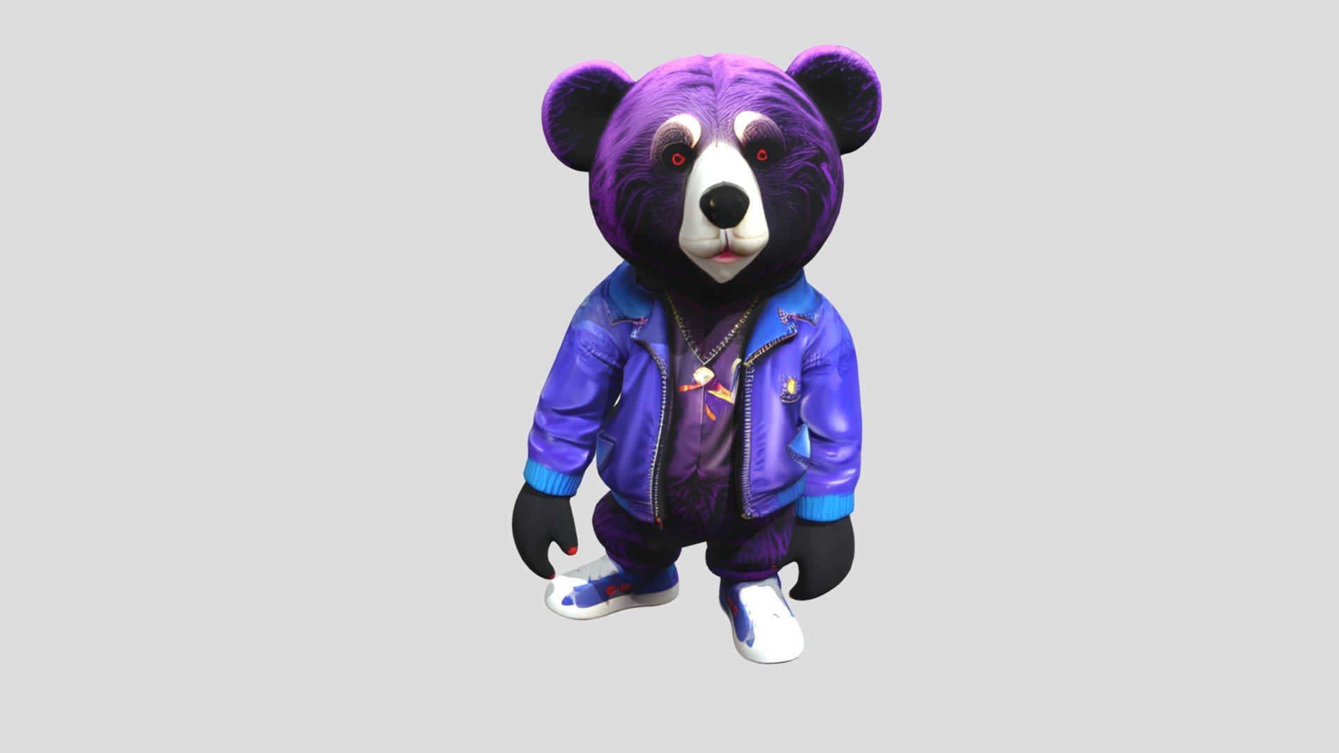 Stylized Bear Character with Rig – Purple Jacket - 3D model by pao labs ...