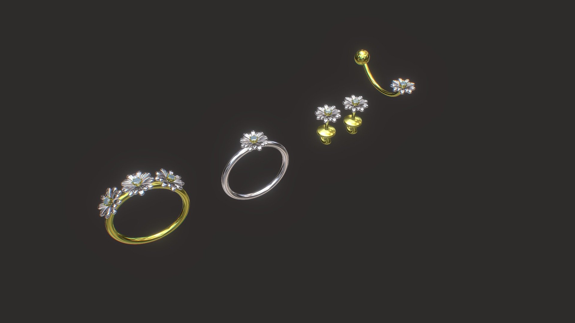 Daisies - 3D model by ilyak (@kashin3d) [6320326] - Sketchfab