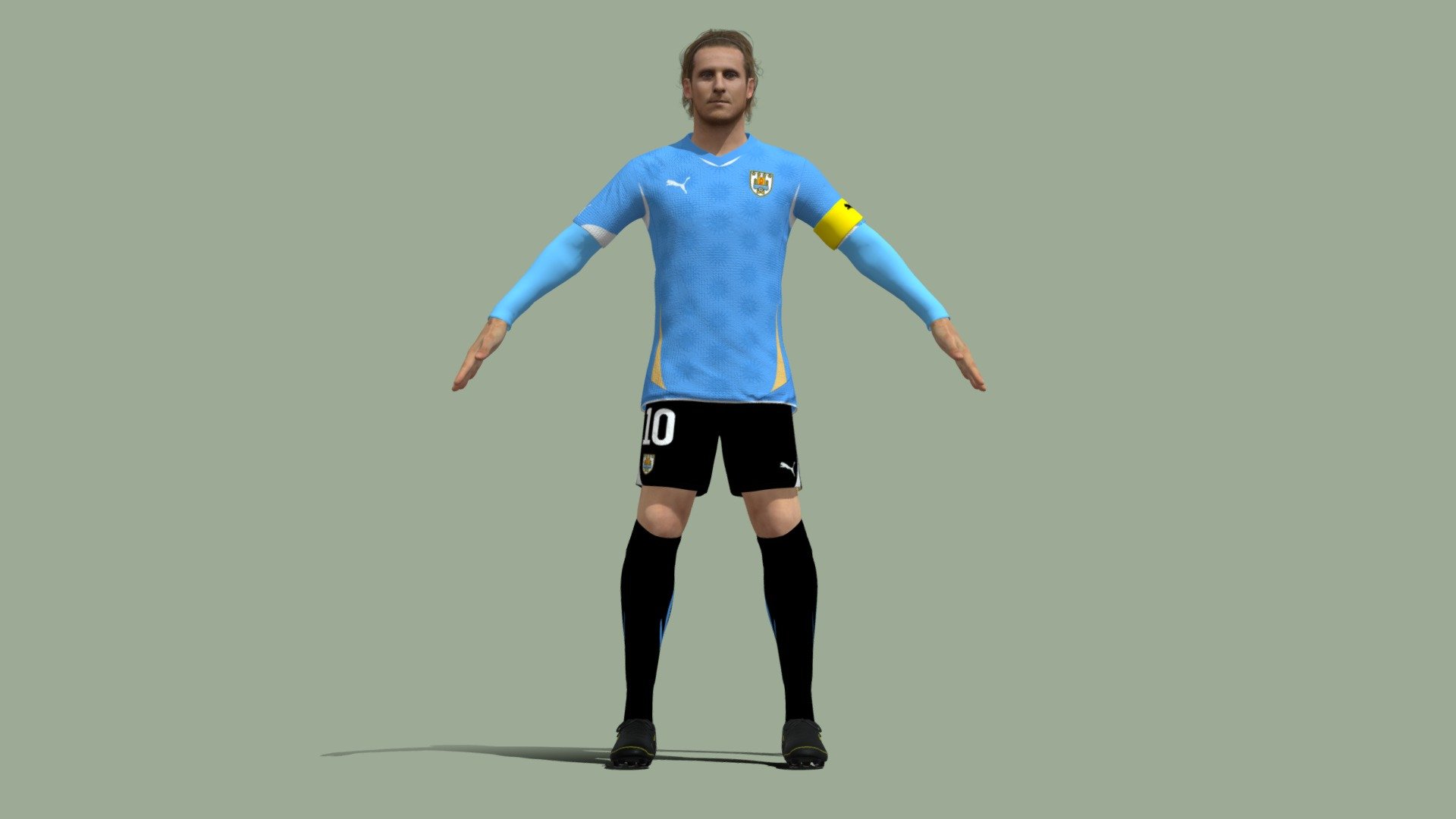 T-Pose Rigged Diego Forlán World Cup 2010 - 3D model by 3dpassion.net [632a28a] - Sketchfab