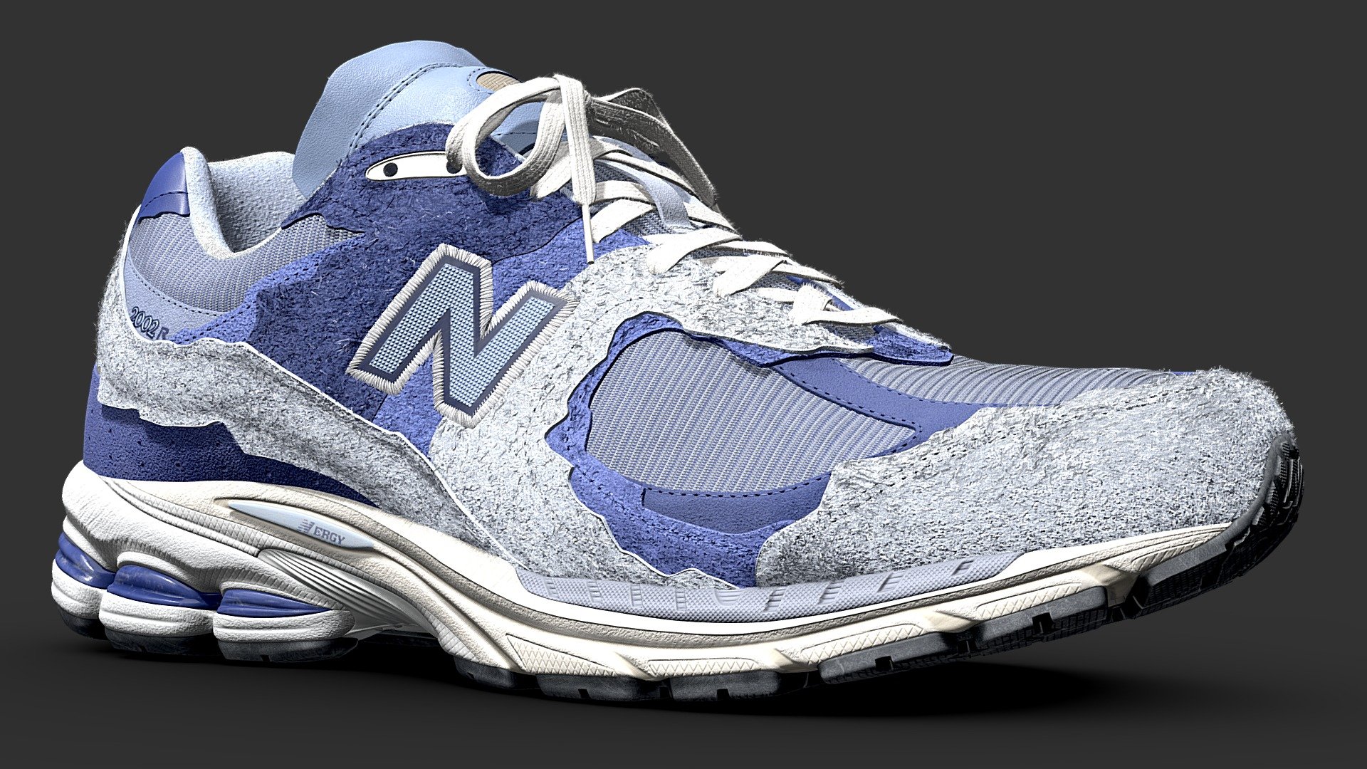 New Balance 2002R Protection Pack Blue - Buy Royalty Free 3D model by ...