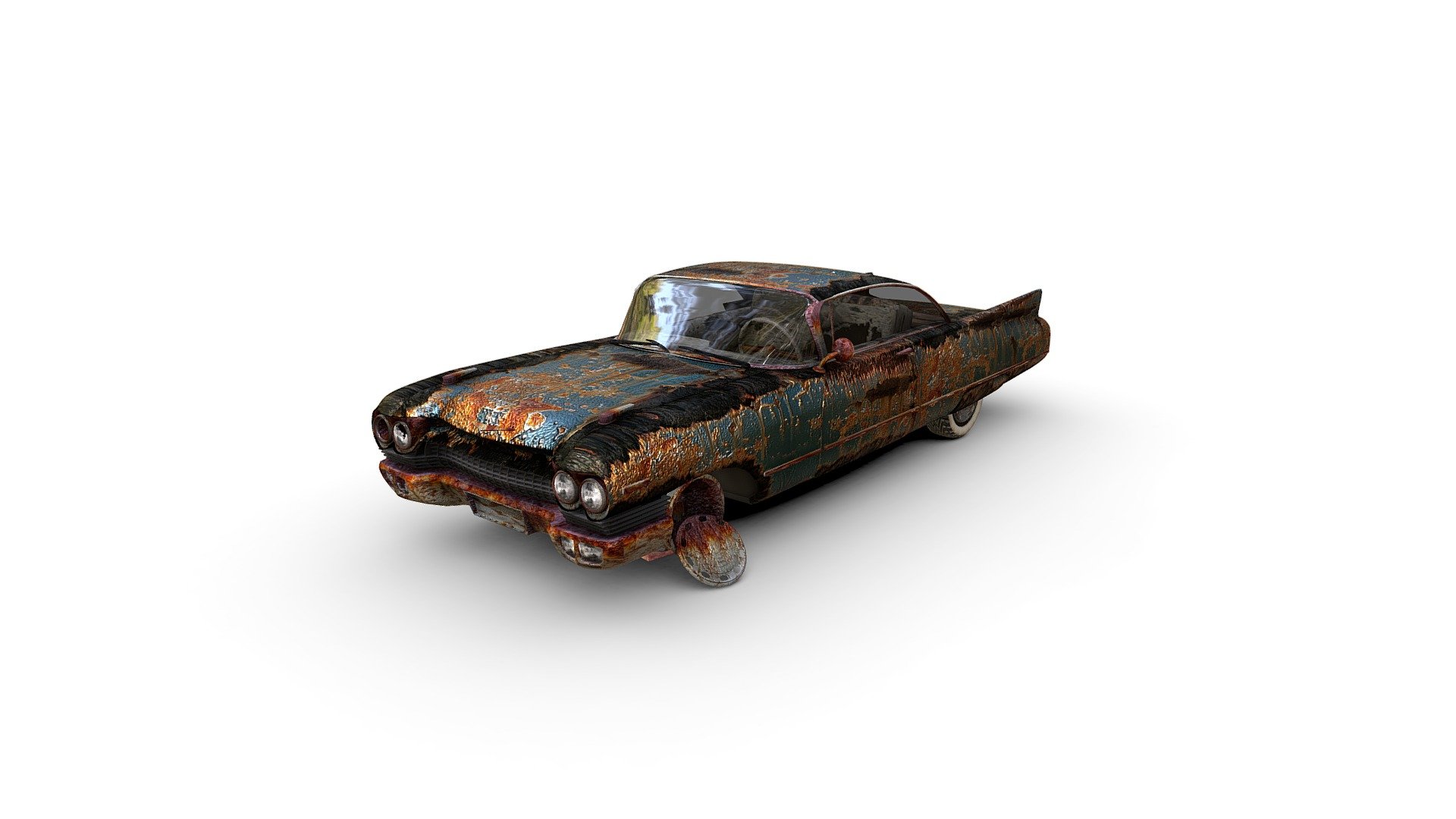 Old Rusty Cadillac series 62 1960 - Download Free 3D model by JalenJacobson [6346d51] - Sketchfab
