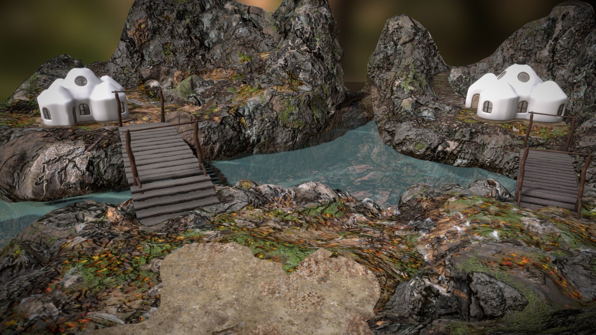 Habitable domes in diorama terrain - Buy Royalty Free 3D model by pixol3d [634761f] - Sketchfab ...