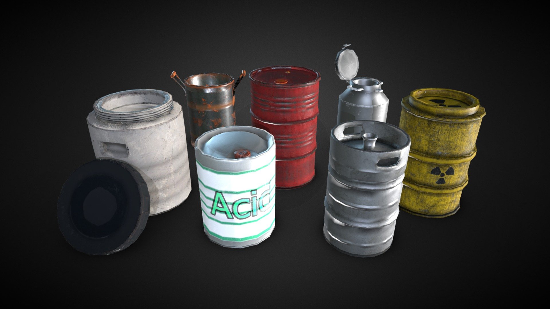 Barrel Pack Low-poly - 3D model by Zelad (@zelad3d) [634f464] - Sketchfab