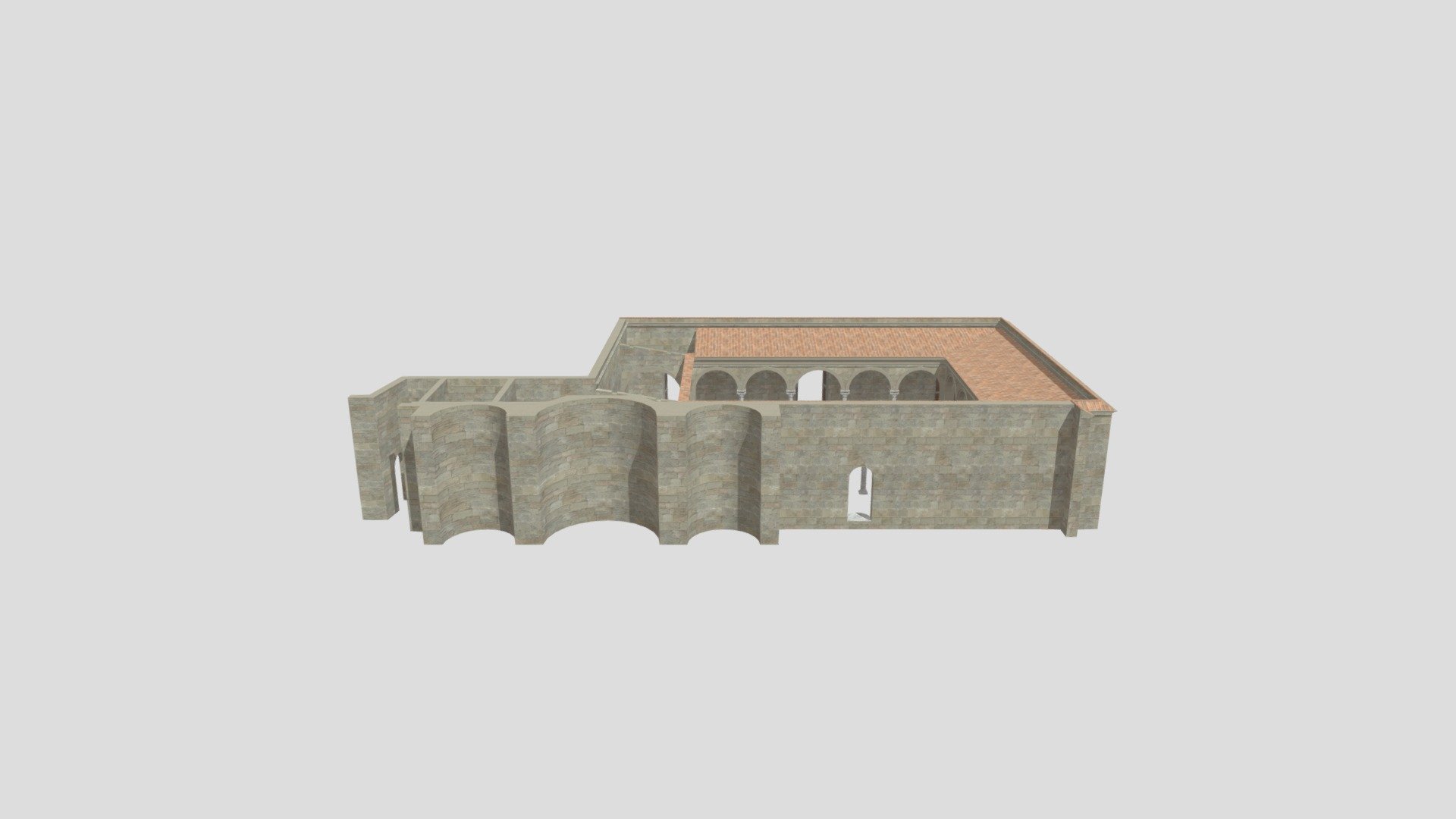 Atrium of basilica, Agios Georgios Pegias - 3D model by isf2 [635051c ...