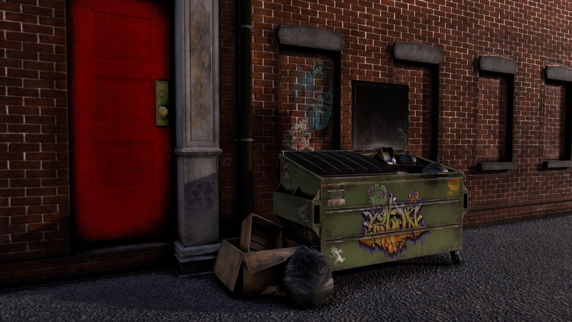Alley Door - 3D model by nelly_v_roman [6350ab6] - Sketchfab