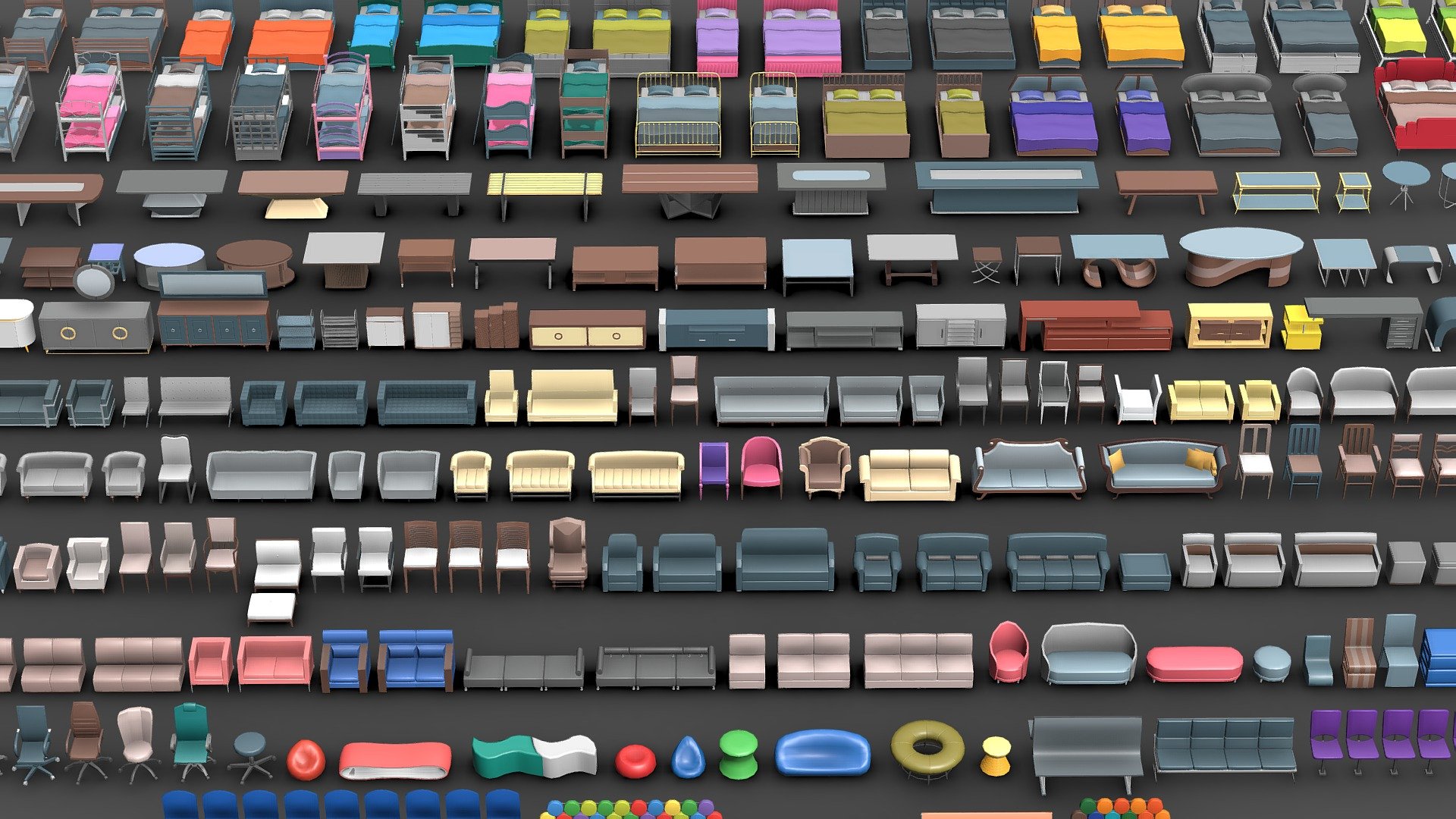 3D model collection of furniture and models - 3D model by Sidra ...