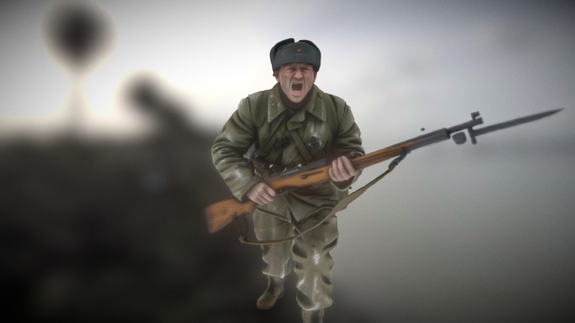 Heroic Red Army soldier - Stalingrad defense - Download Free 3D model ...