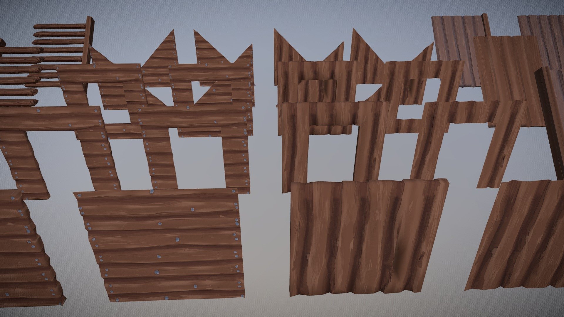 Paint Poly - Wooden Architecture - Game Ready - 3D model by ...