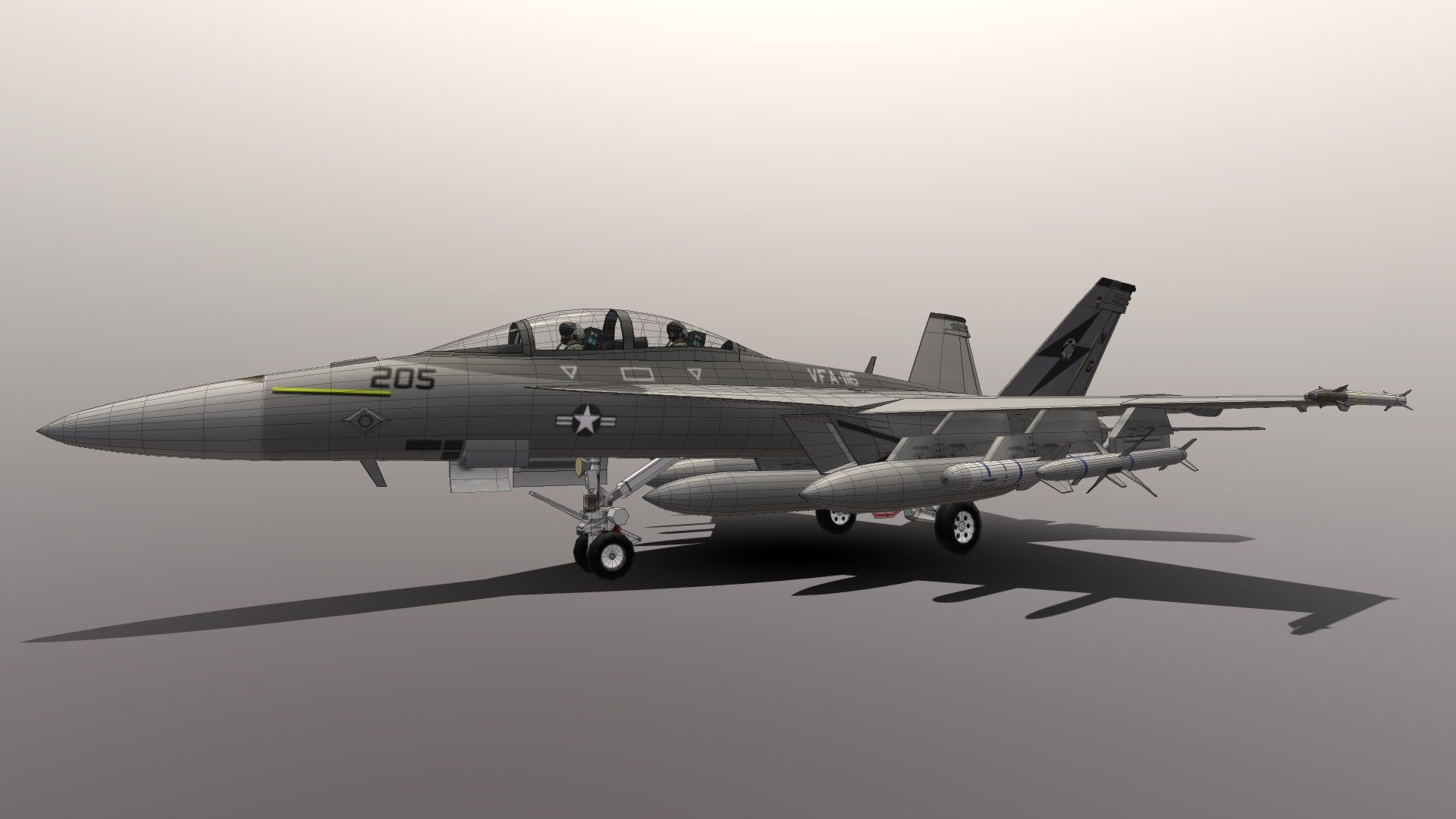 Low poly 1:1 F/A-18F SuperHornet - Download Free 3D model by Yi Tsung ...