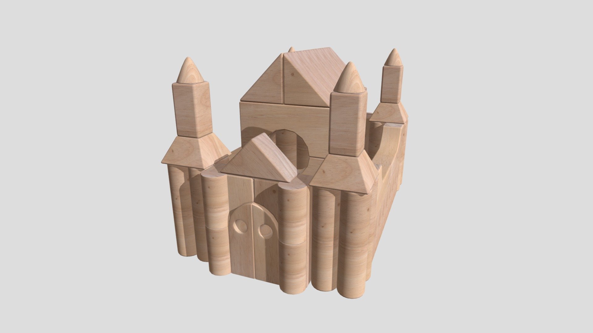 Unique Block Castle - Download Free 3D model by sethhamilton [636381b ...