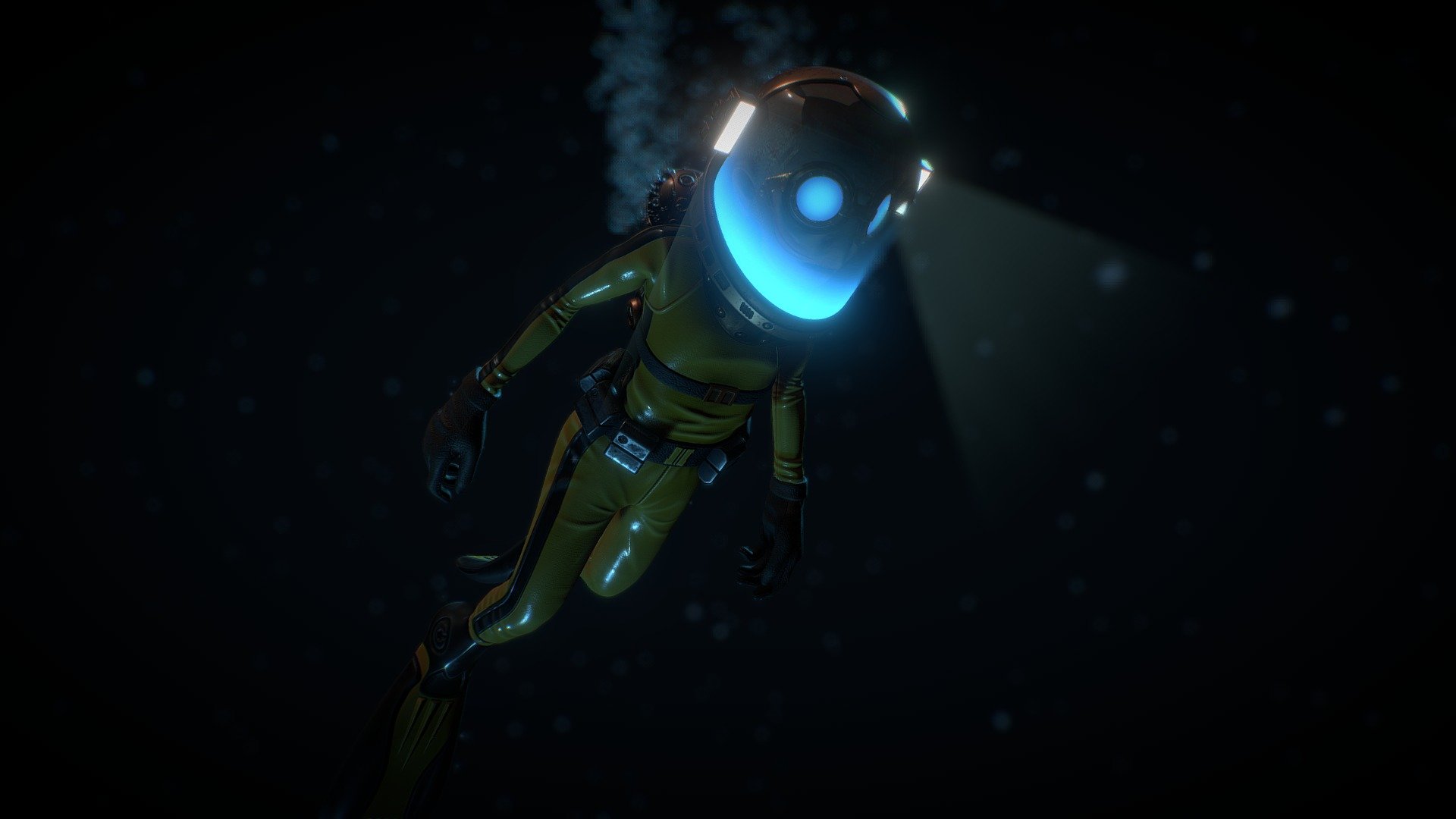 Alien diver in the deep sea II - 3D model by giobiancoFB [636a0fa ...