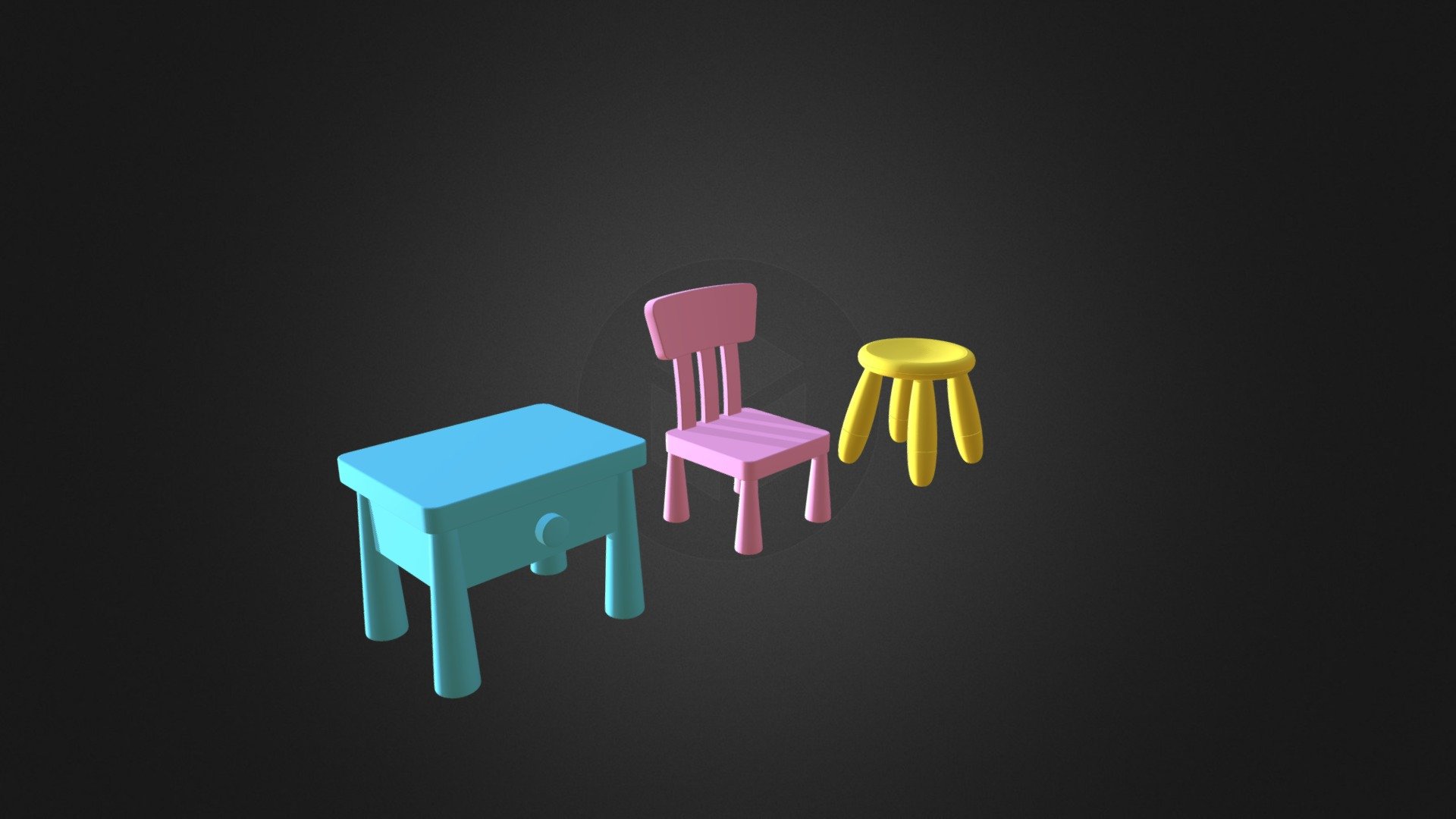 Kids Chairs - Buy Royalty Free 3D model by cgaxis [636cfa7] - Sketchfab ...