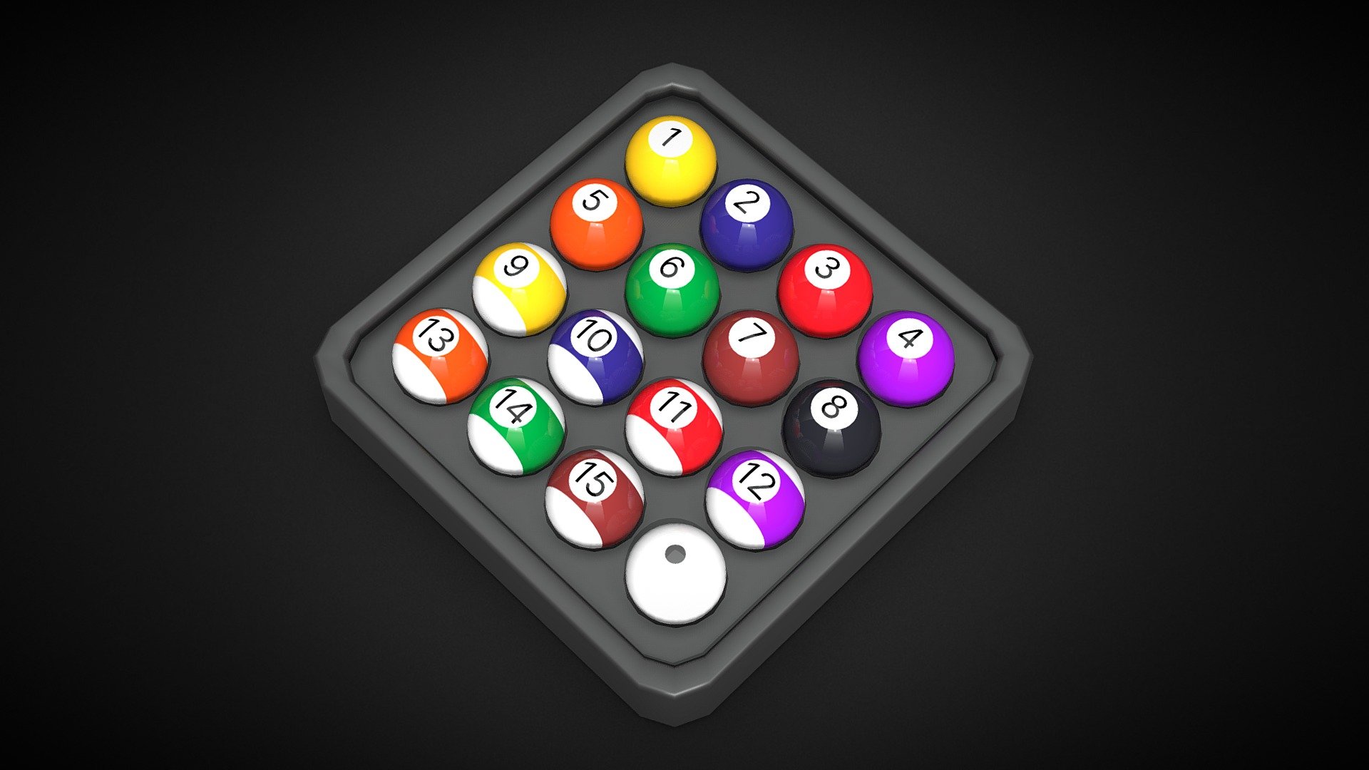 Stylized Billiard Balls - Rectangle Tray - Buy Royalty Free 3D model by ...