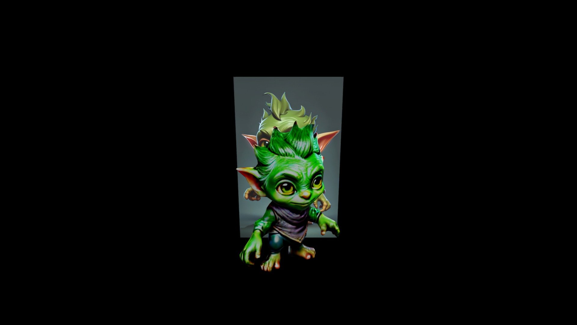 The image is a green cartoon character, a figur - Download Free 3D ...