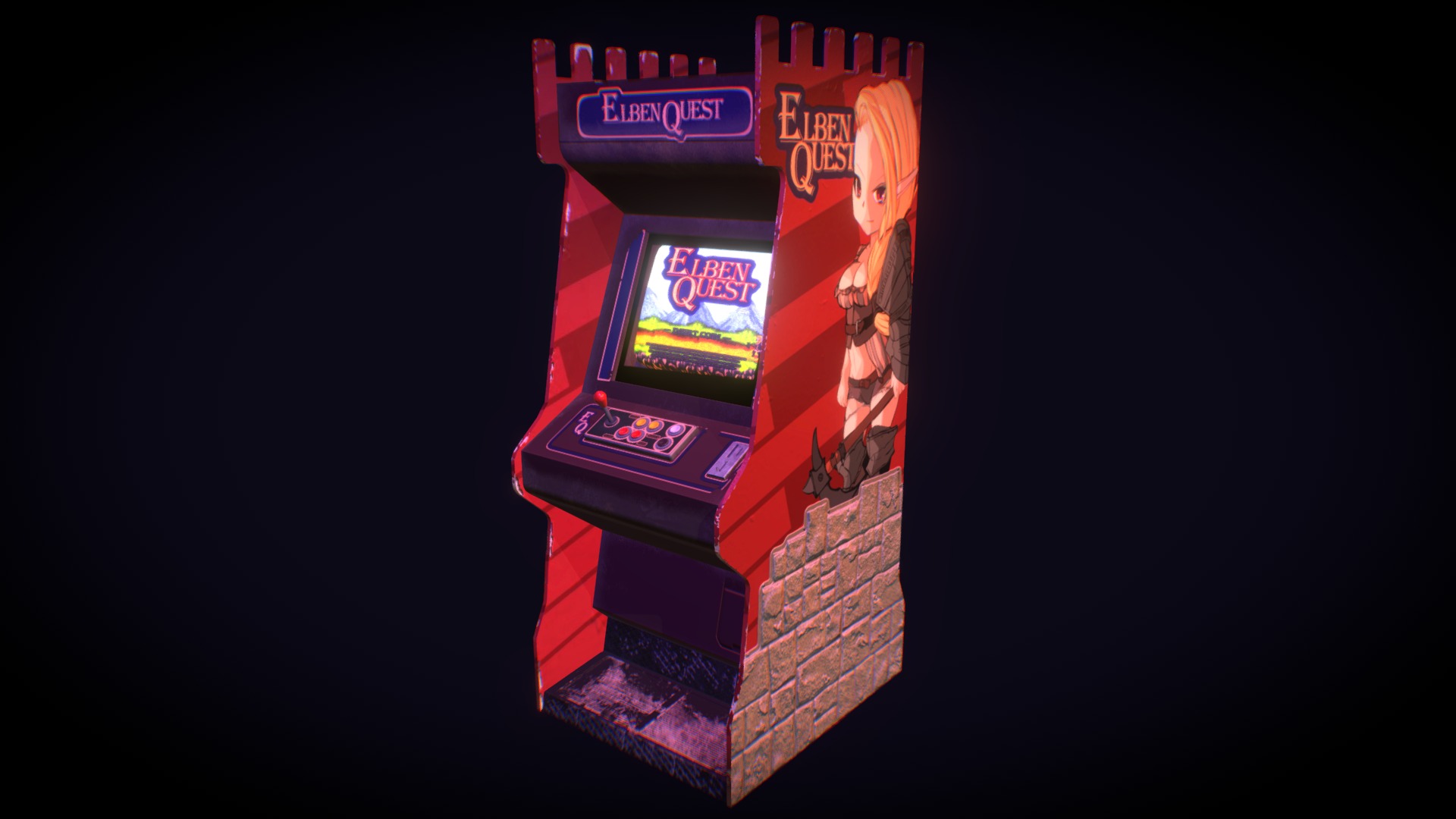 Arcade Cabinet “Elben Quest” - Download Free 3D model by iceboxX708 ...