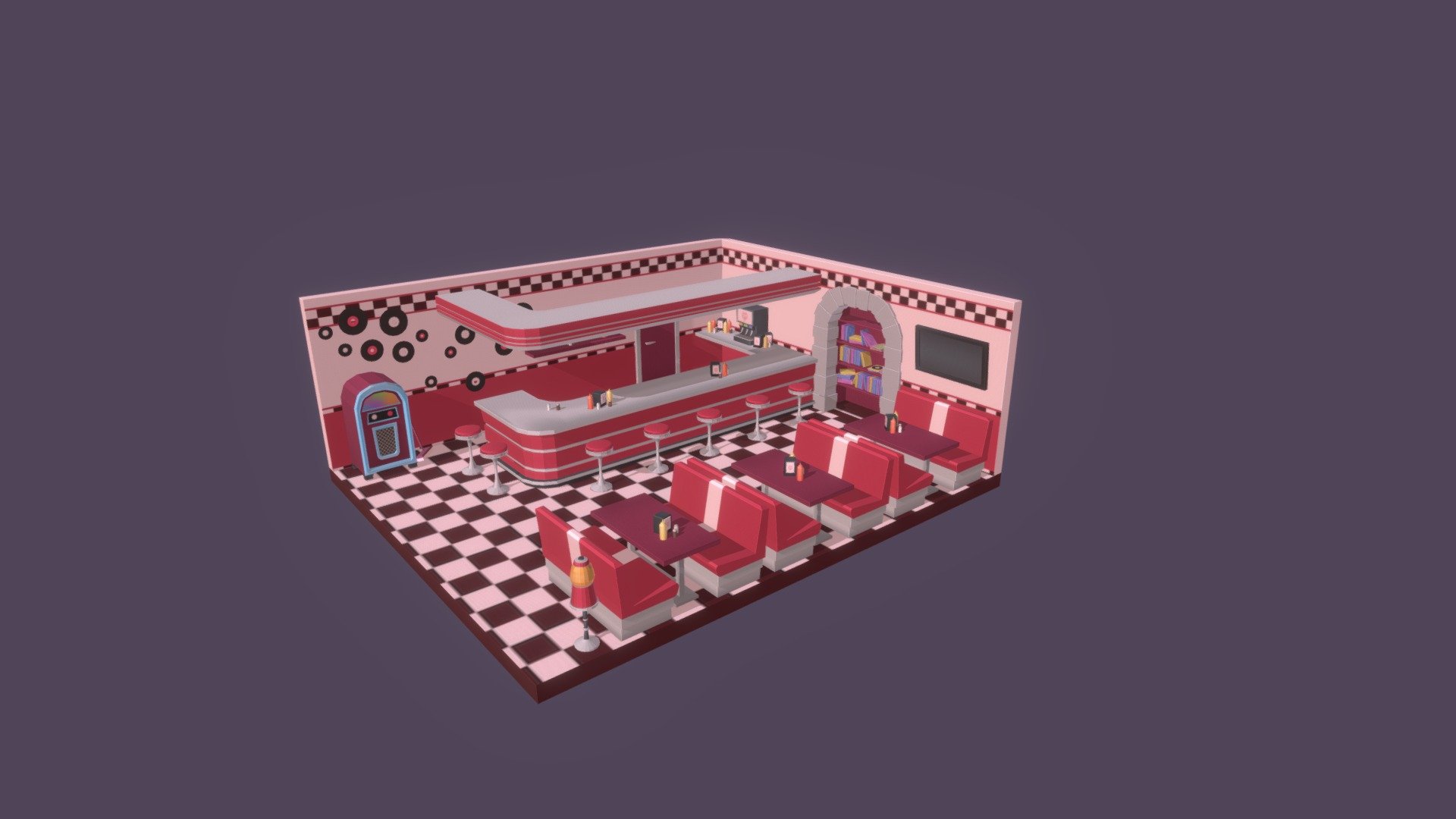 Diner Blender Scene - 3D model by PittyCrybaby [63824bf] - Sketchfab