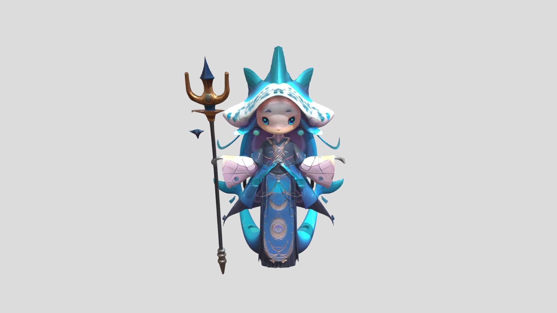 fantastical humanoid mermaid character - 3D model by zhuchenzhi74 ...