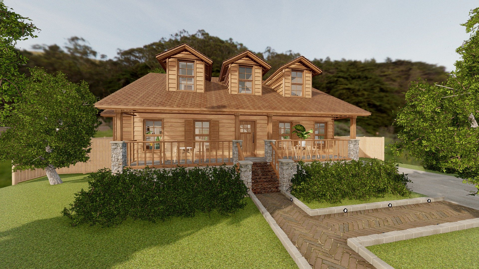 Modular Classic Style American House 9 - Buy Royalty Free 3D model by ...
