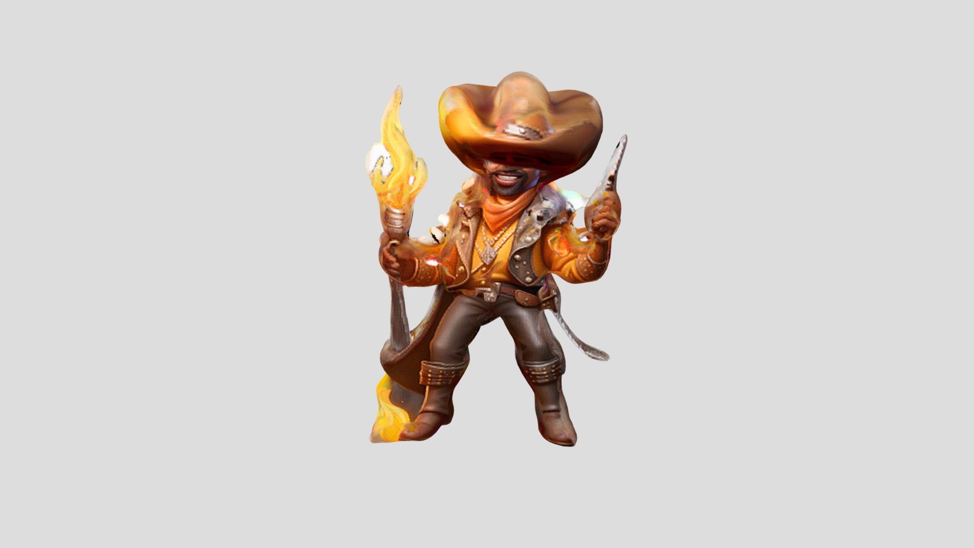 Cowboy with two swords on black background A - Download Free 3D model ...