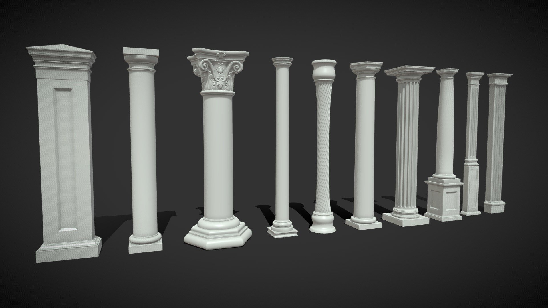 Columns Collection -3 - 10 pieces - 3D model by 3d.armzep [6397647 ...
