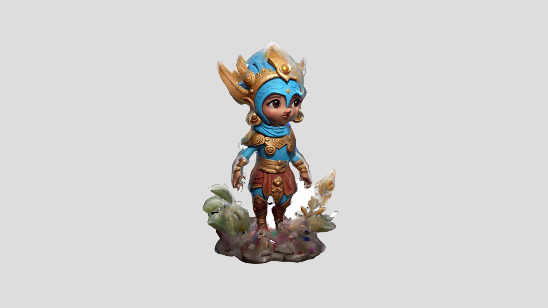 Blue and Yellow Cartoon Character A blue and - Download Free 3D model ...