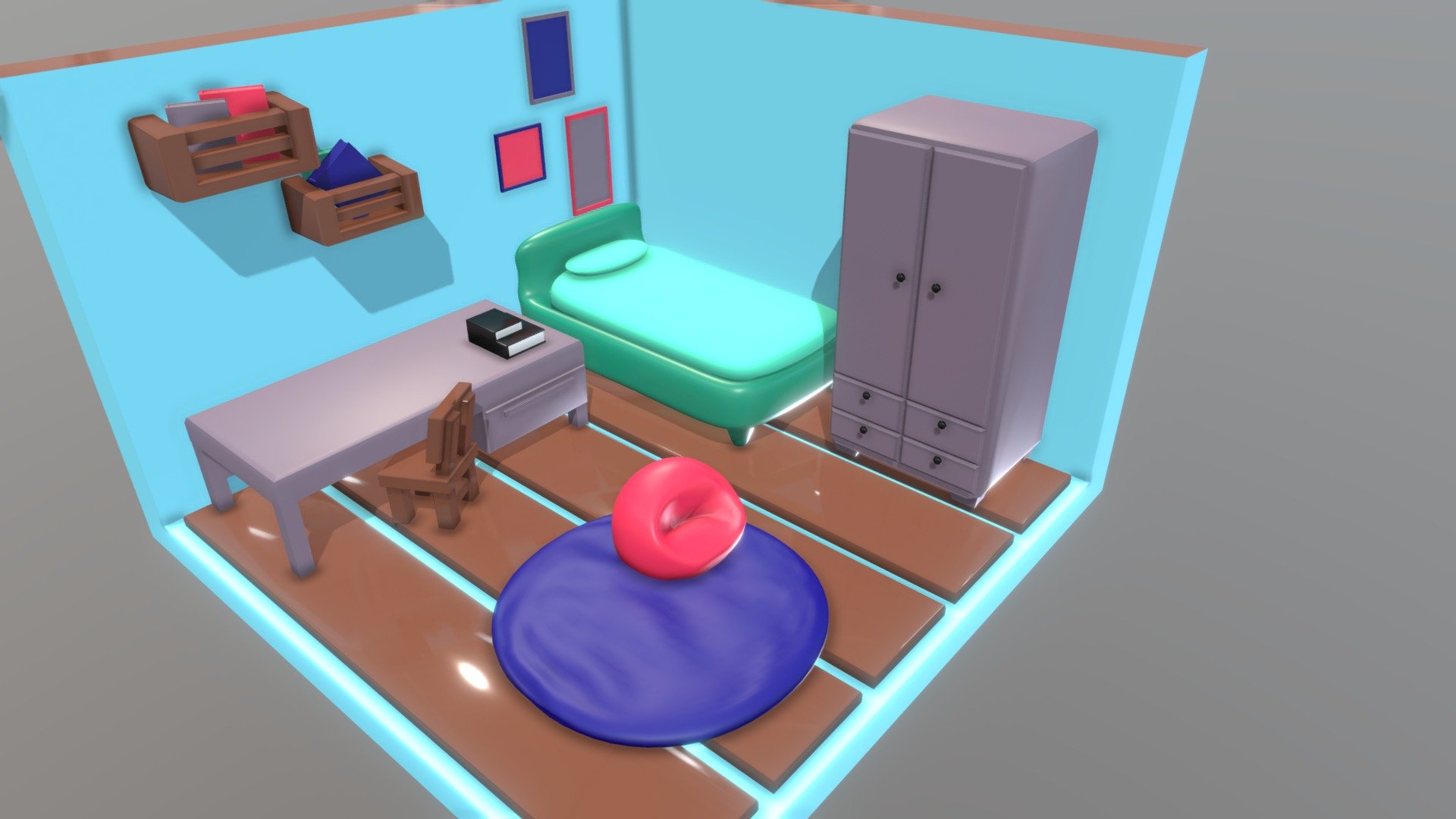 Room Low Poly - Download Free 3D model by LeanDesign (@Dekkiru ...