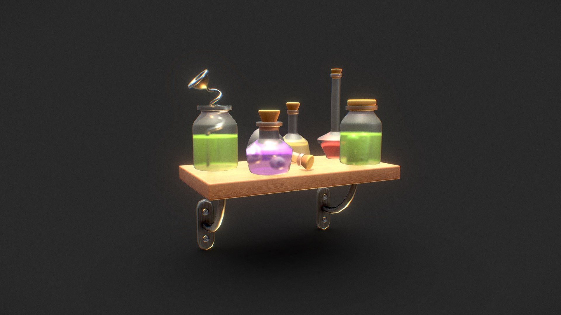 Alchemy Shelf - Download Free 3D model by Batuhan13 [63a7993] - Sketchfab