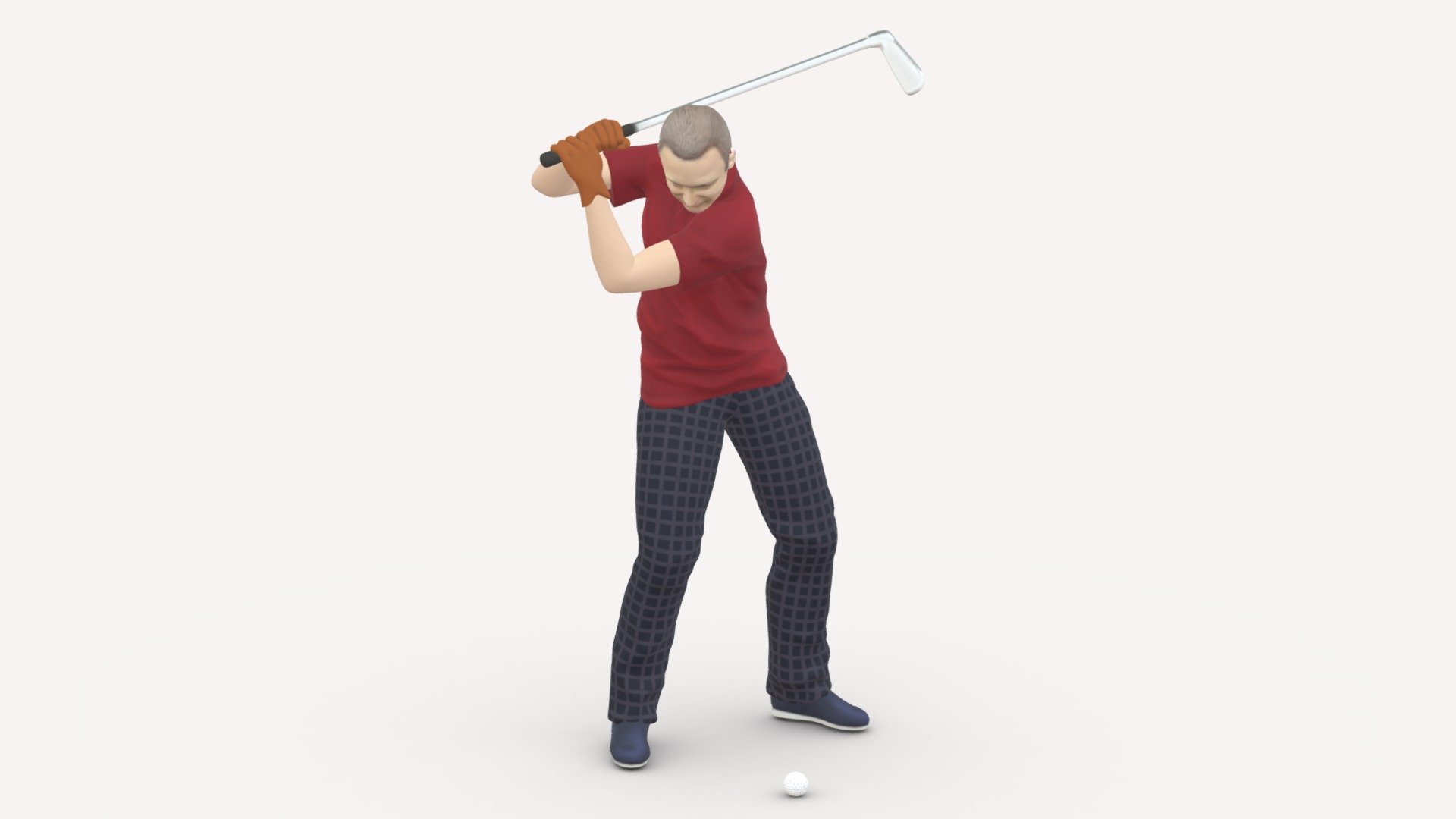 golfplayer in red polo 1098 - Buy Royalty Free 3D model by 3DFarm ...